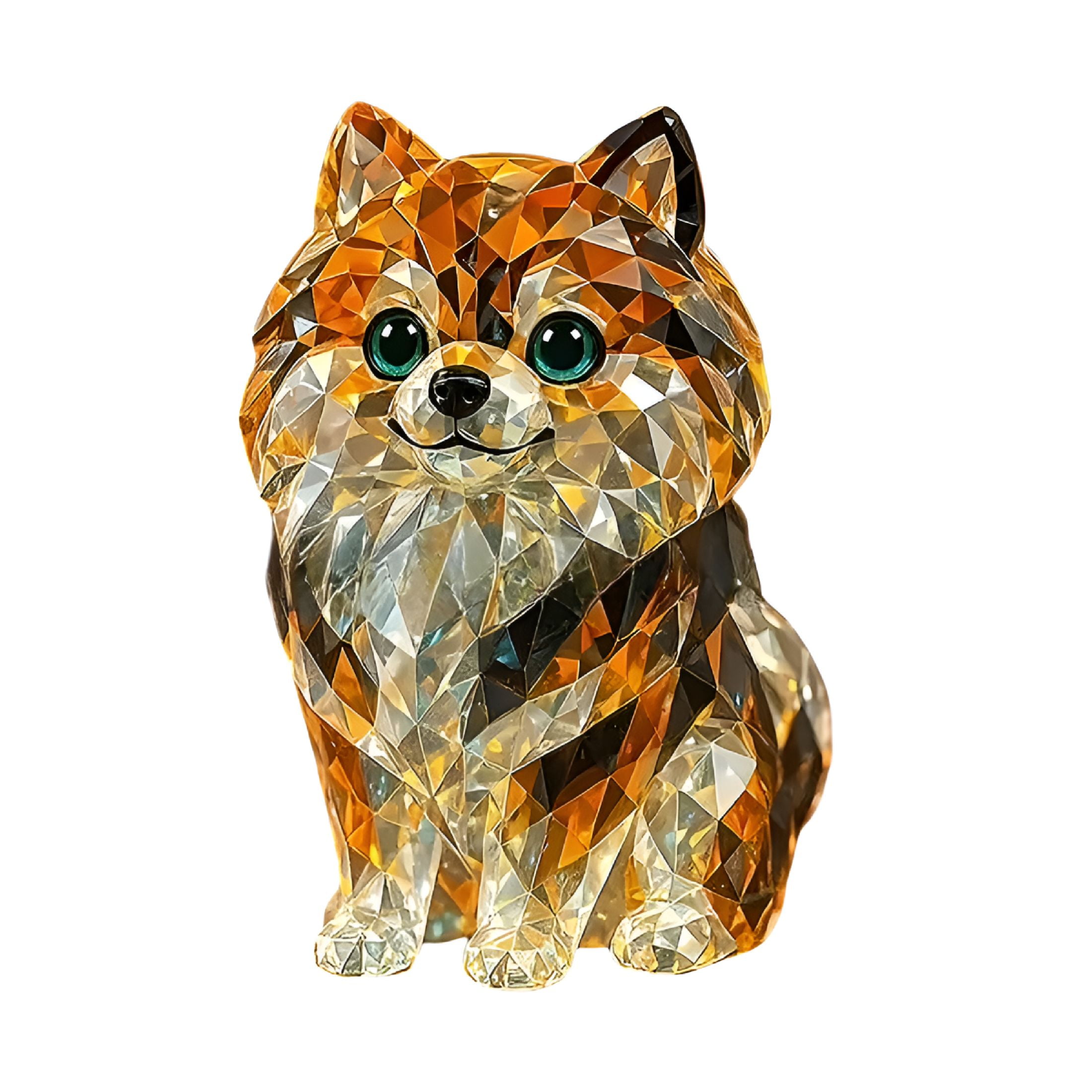 ACDANC Crystal Dog Sculptures Handmade Crystal Animal Figurines ...