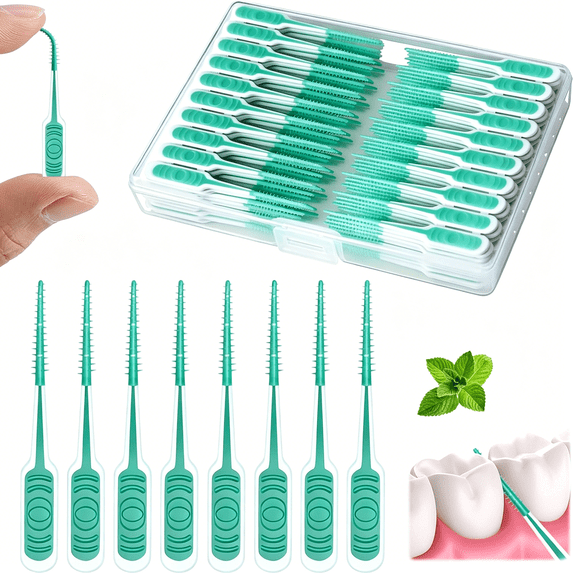 ACDANC Dental Floss Picks,200 Pcs Soft Silicone Interdental Brush ...