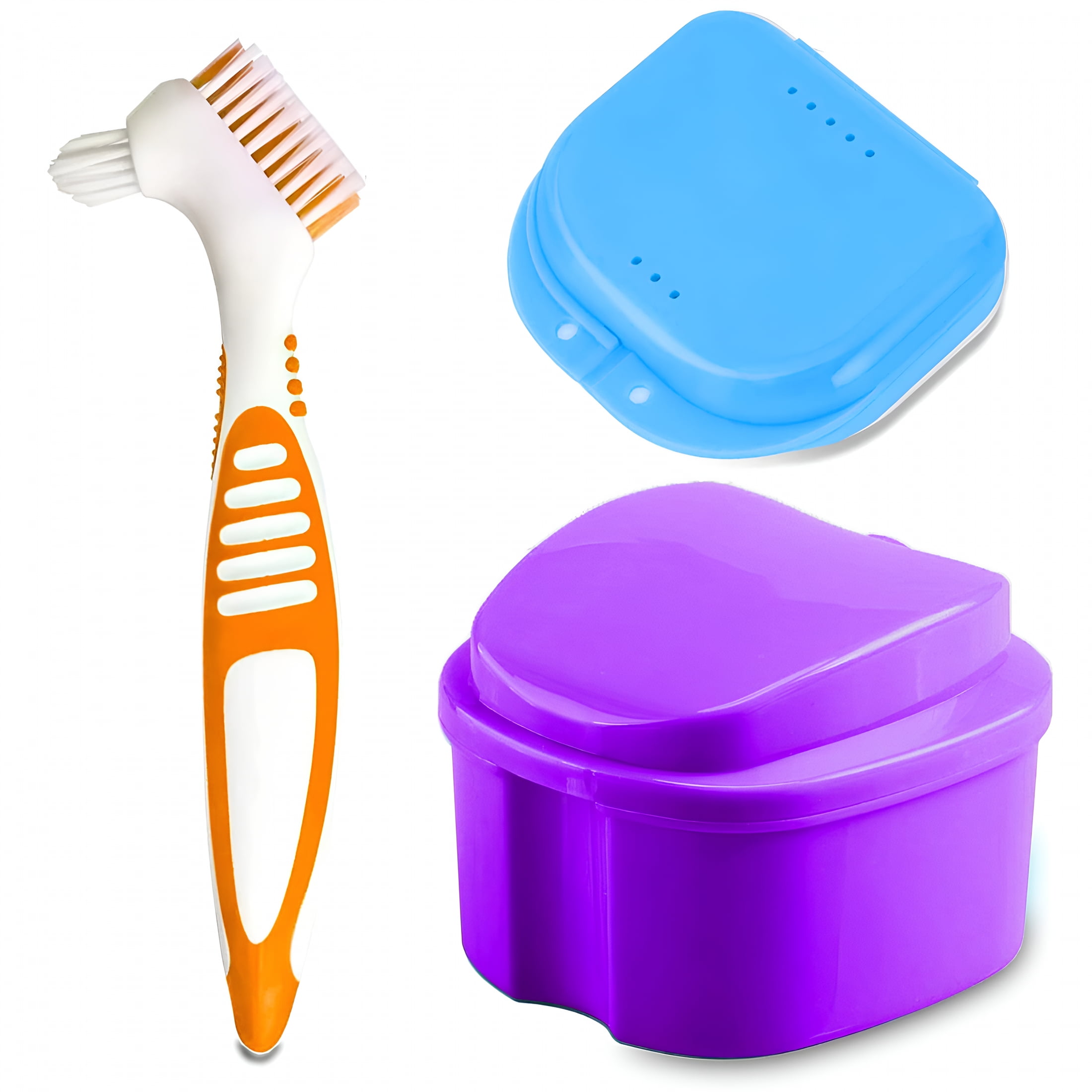 ACDANC Denture Bath Case Cup with Denture Cleaner Brush & Retainer ...