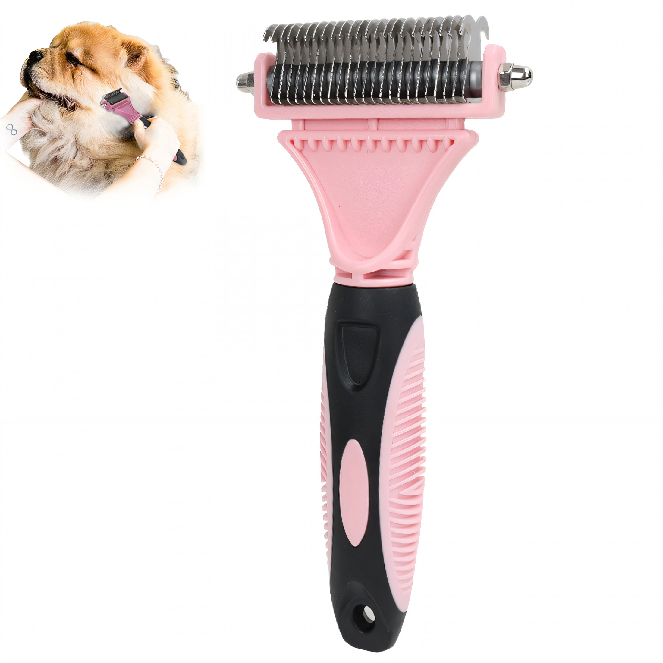 ACDANC Deshedding Dog Brush,Curved Smooth Blade Undercoat Rake for Dogs ...