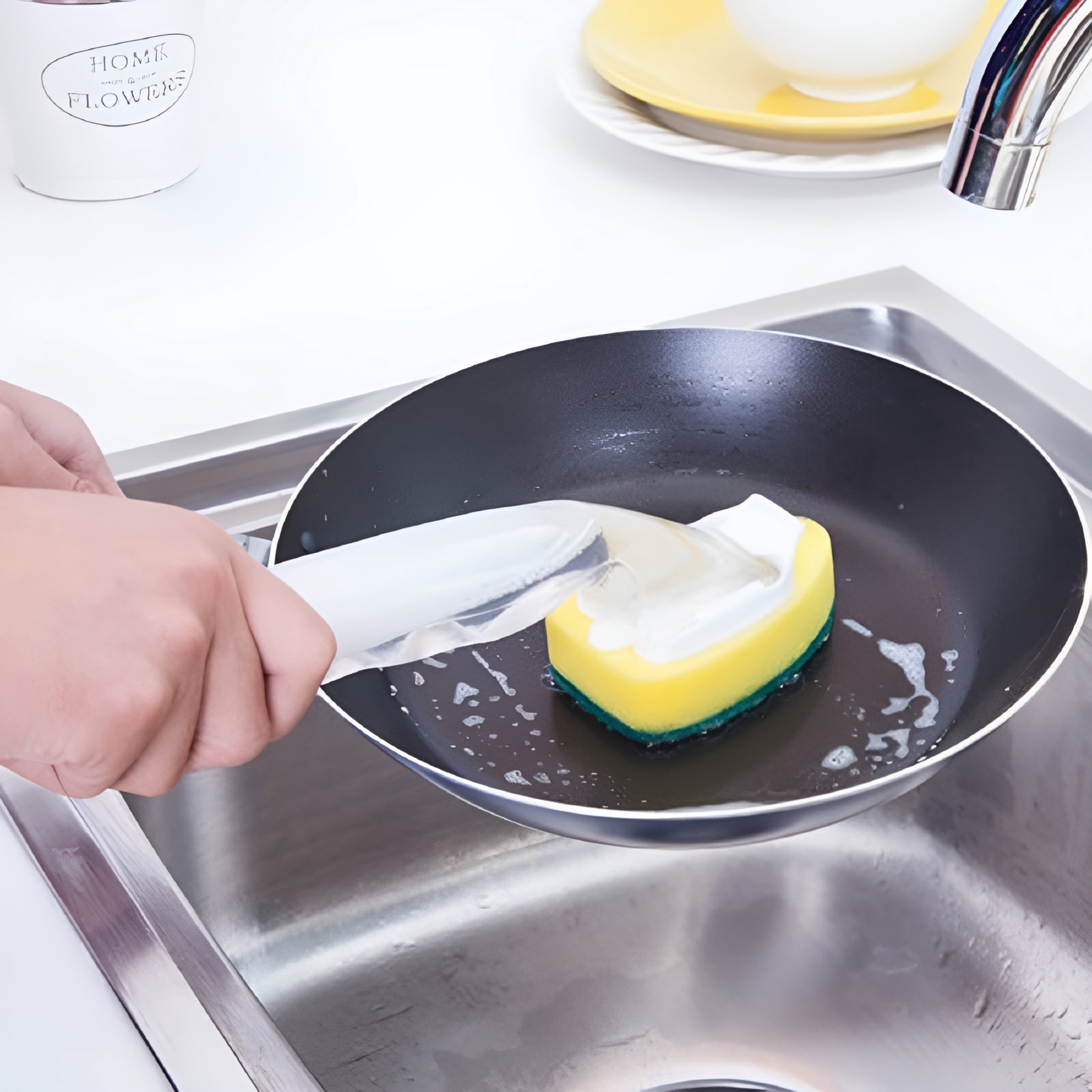 ACDANC Dish Brush with Soap Dispenser Dish Scrubber with Replaceable PP ...