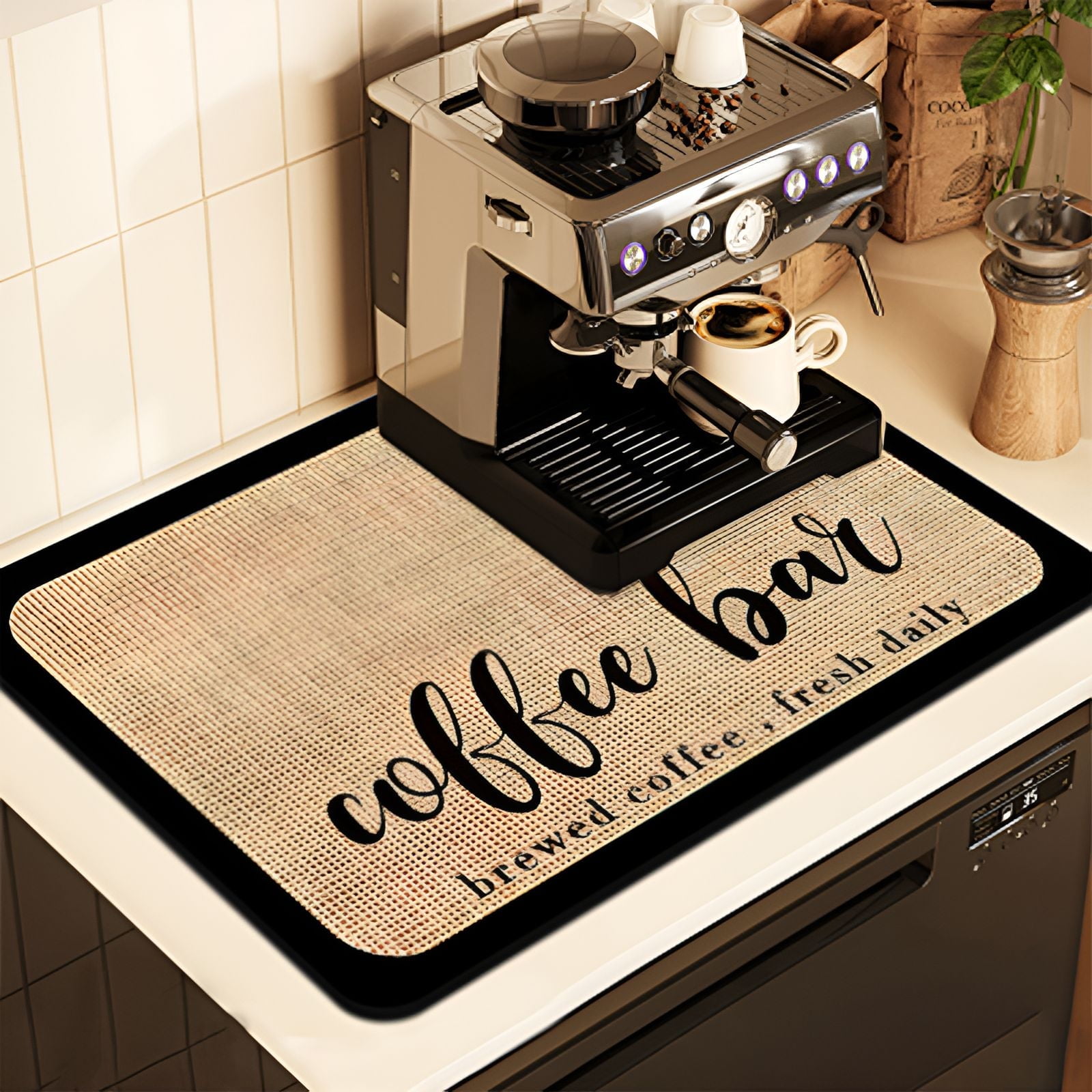 ACDANC Dish Drying Mat,No Displacement Drying Matt Kitchen Counter,Anti ...