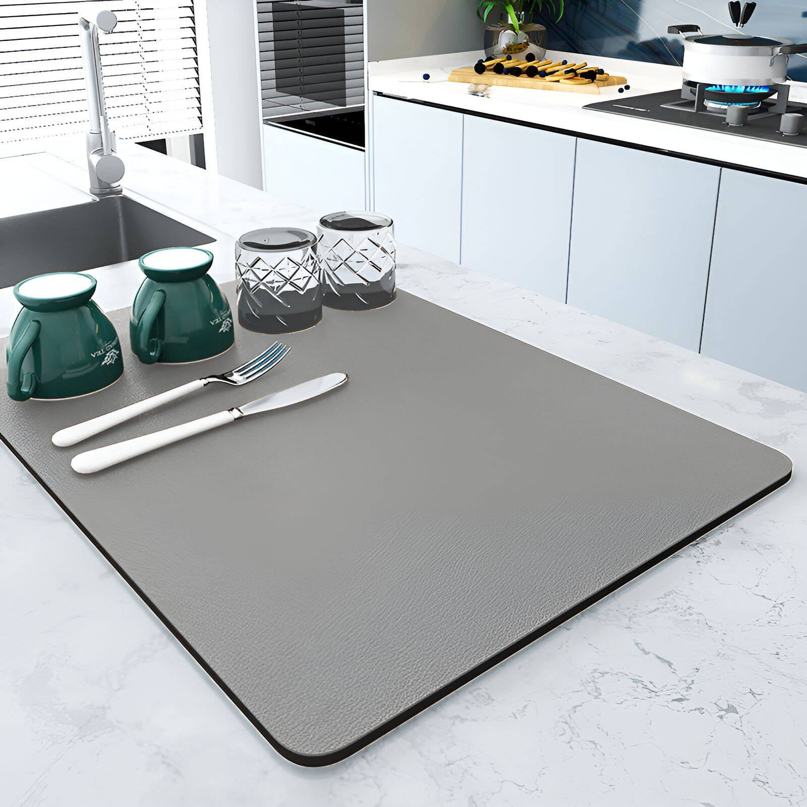 ACDANC Drying Mat for Kitchen Counter,Slip-Resistant Dish Mat ...