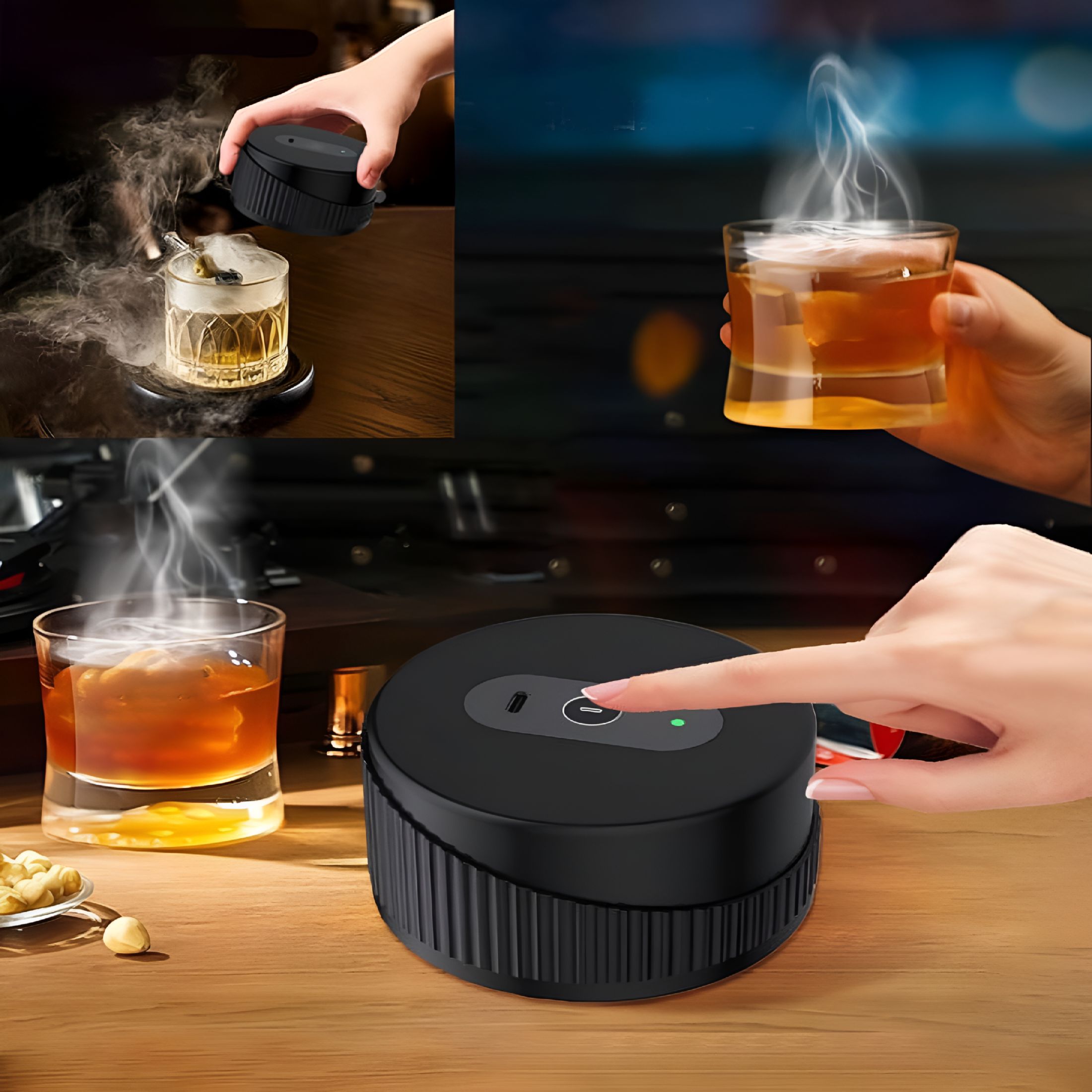 ACDANC Electric Cocktail Smoker Kit with 6 Wood Chip Flavors - Portable ...