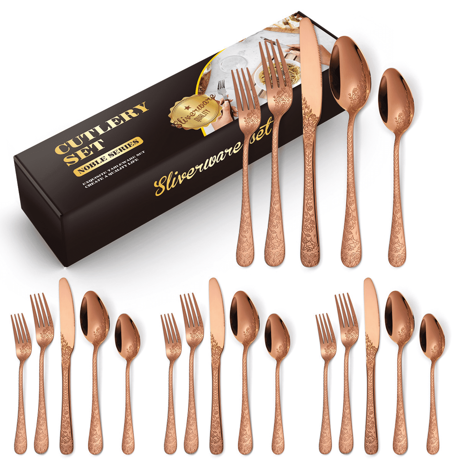 ACDANC Flatware Heat-Resistant Serving Spoons Stainless Steel Rust-Free ...