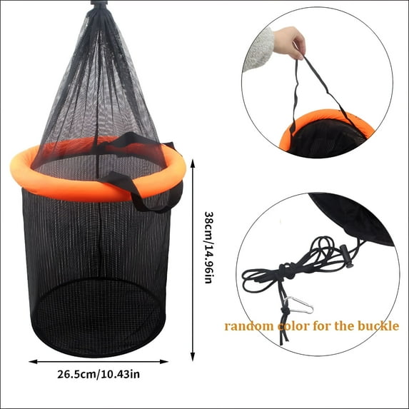ACDANC Floating Fishing Bait Basket Collapsible Fish Keeper Live Fish ...