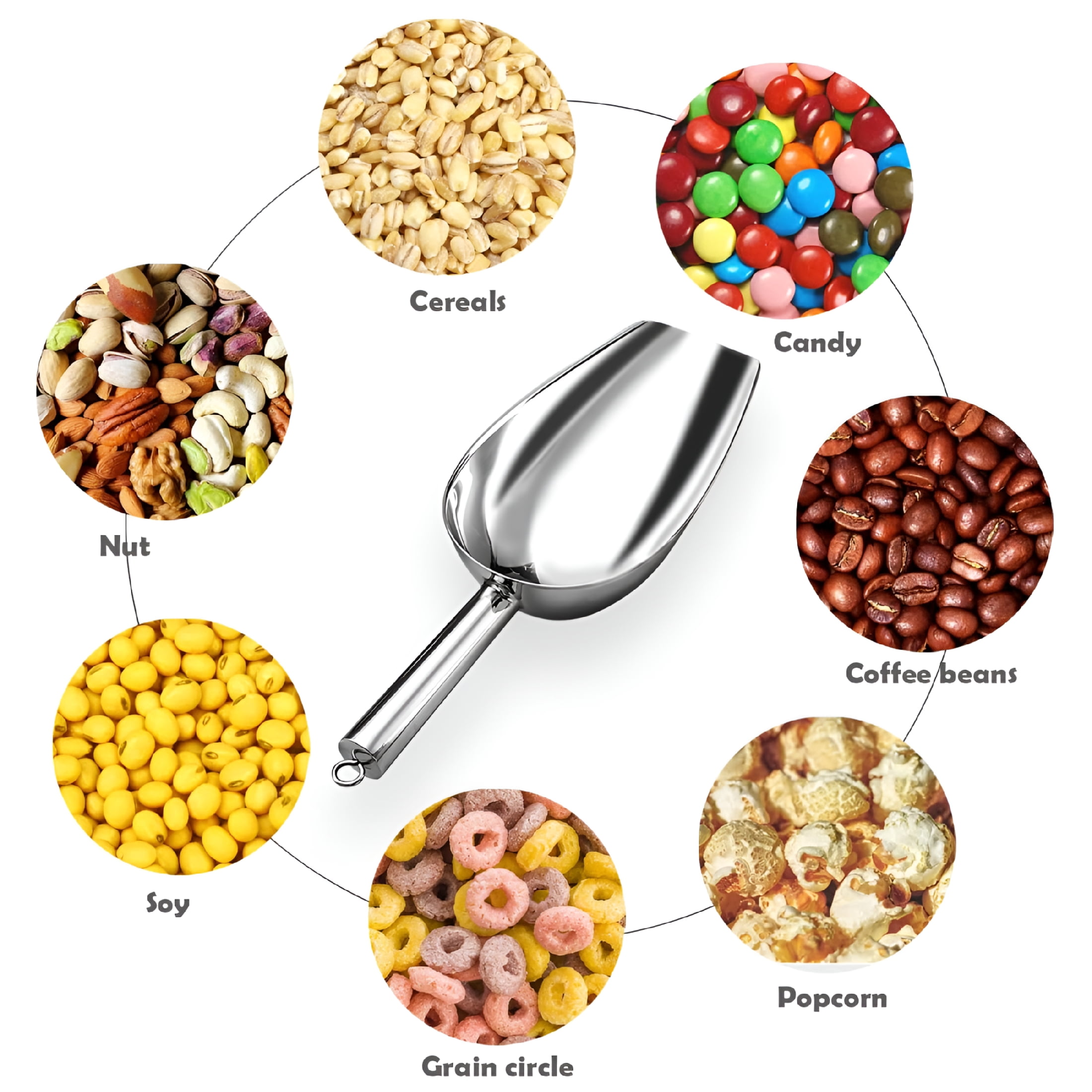 ACDANC Food Metal Shovel Food Scoops Ice Utility Scoop Ice Cream Candy ...