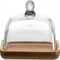 ACDANC Glass Butter Dish with Lid,Clear Domed Cheese Dish with Handle ...