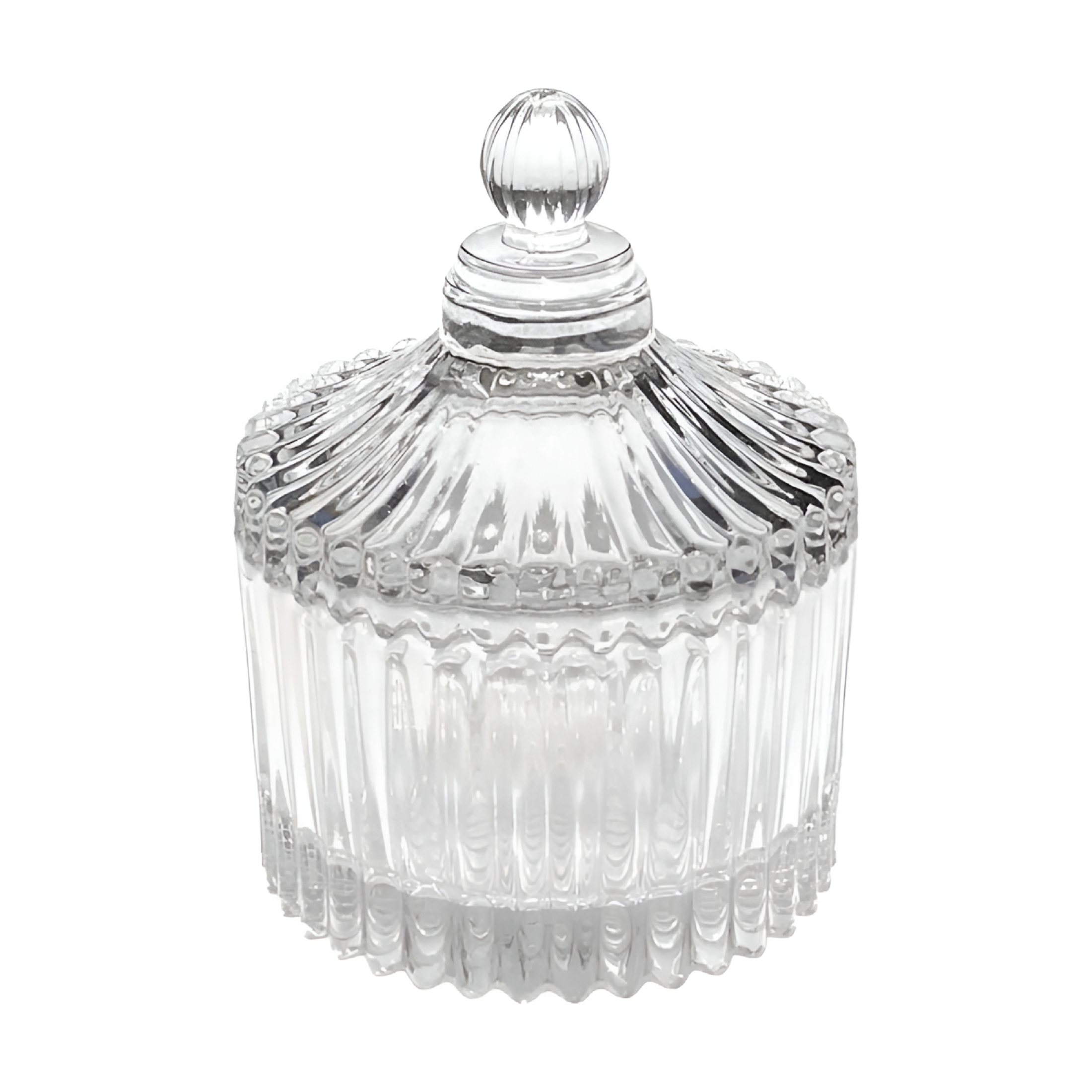 ACDANC Glass Candy Dish with Lid Clear Candy Jar Decorative Sugar Bowl ...