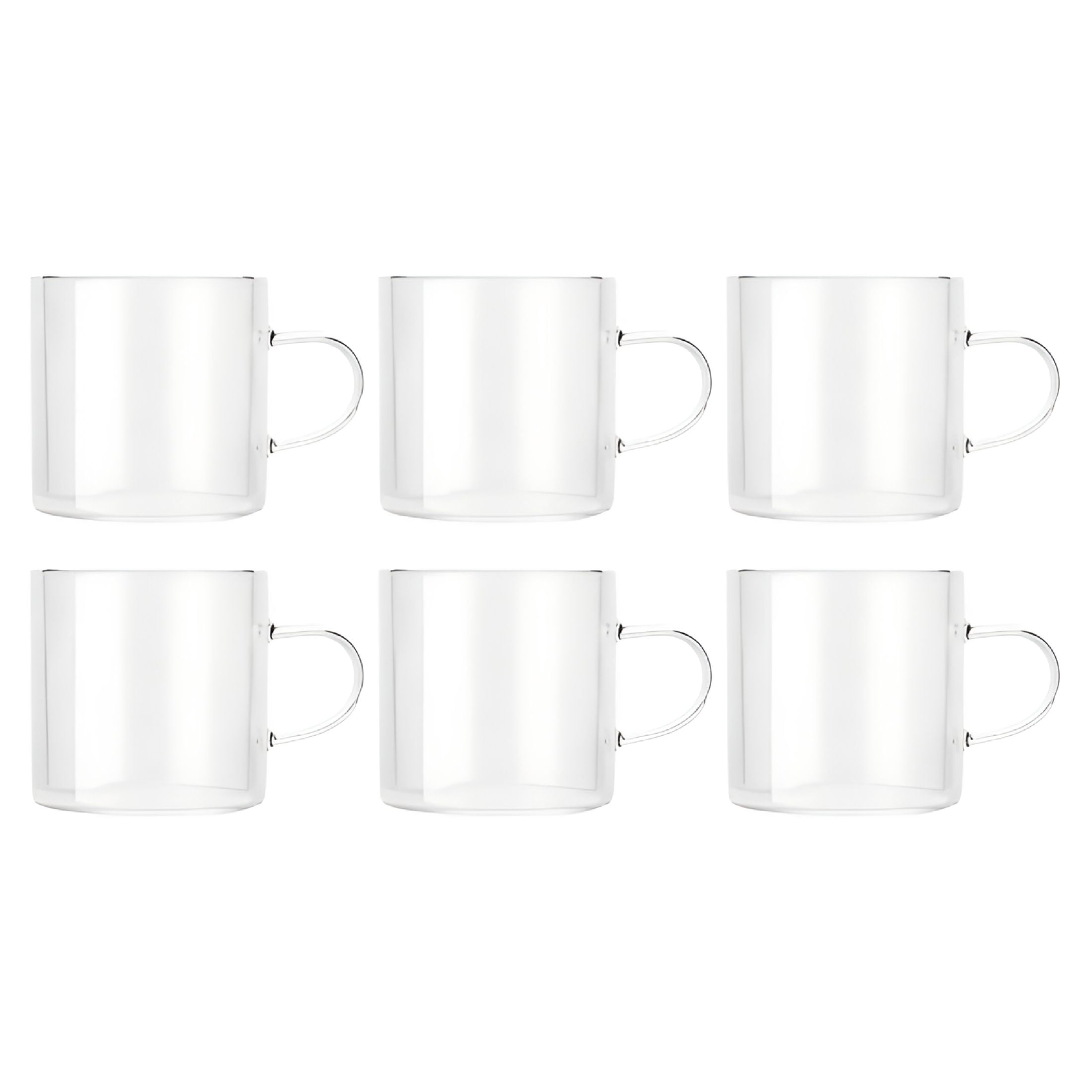 ACDANC Glass Coffee Cups Glass Mugs Set of 6,Large Wide Mouth Mocha Hot ...