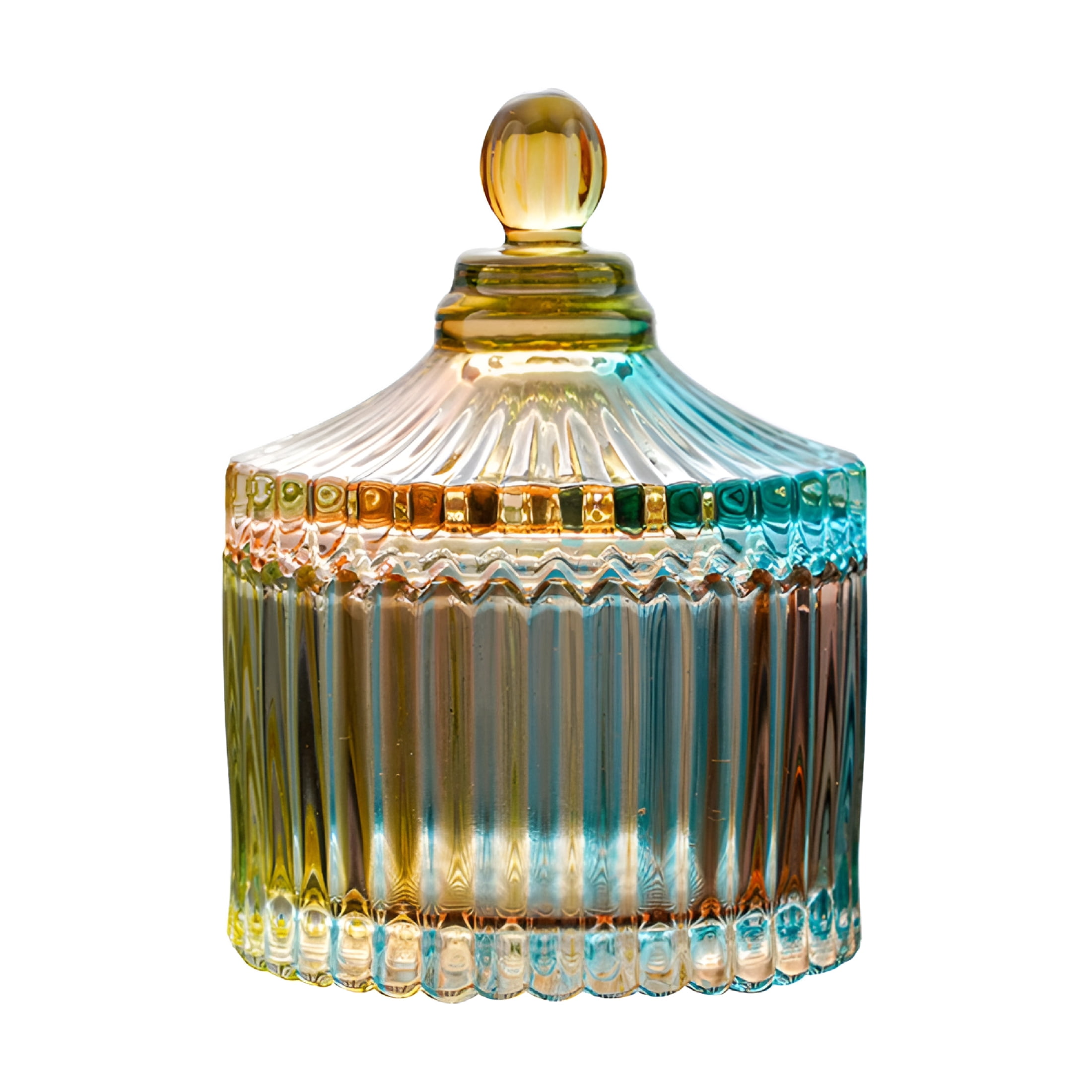 ACDANC Glass Dusting Powder Container Stylish Crystal Cup with Lid and ...