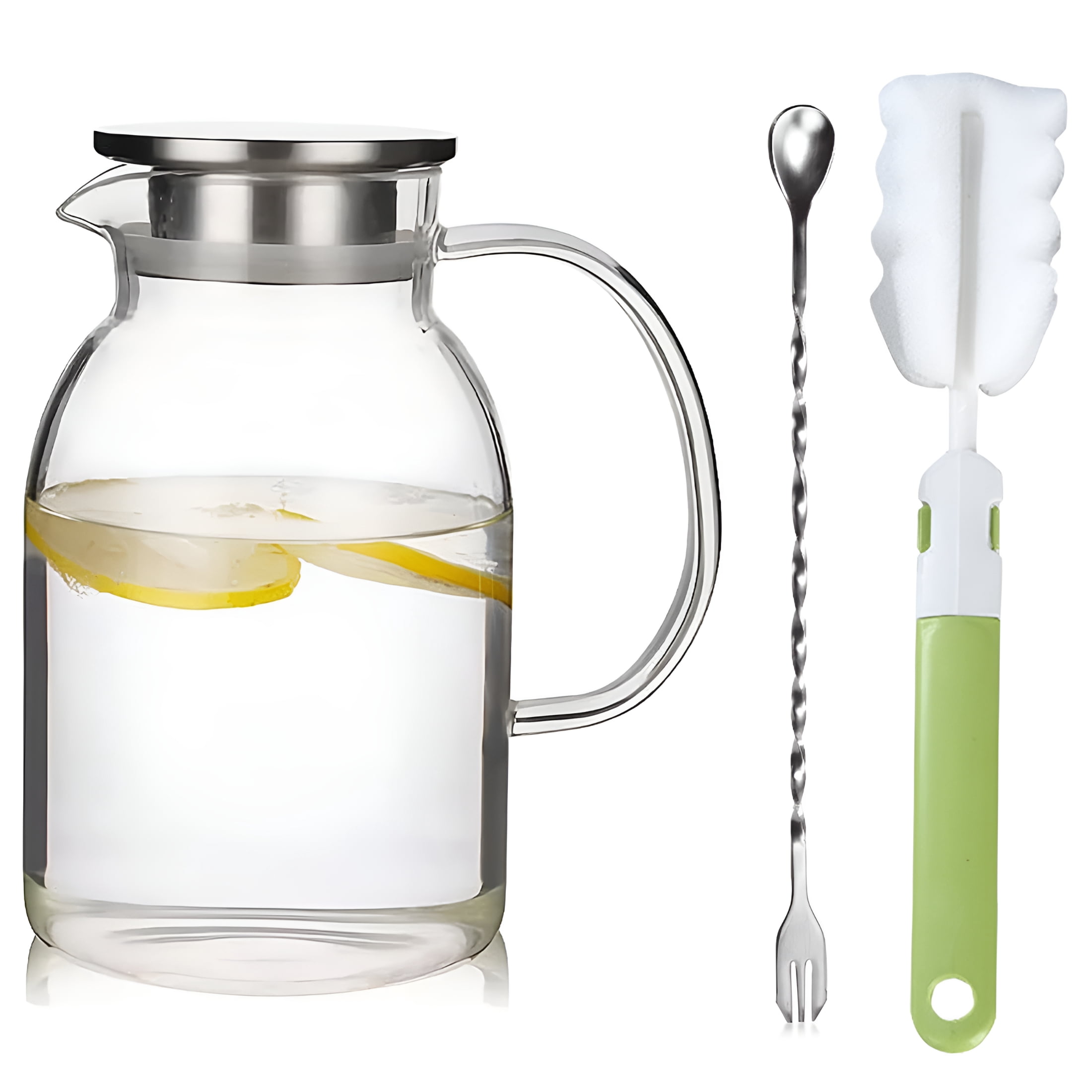 ACDANC Glass Pitcher (68 oz),Glass Pitcher With Lid,Iced Tea,Beverage ...