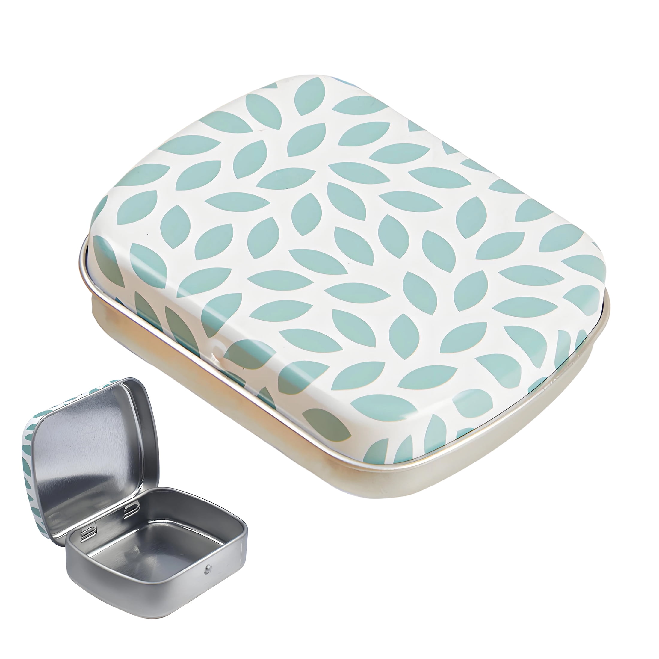 ACDANC Green Leaf Mini Metal Tin Containers with Lids,2.36 in x 1.77 in ...