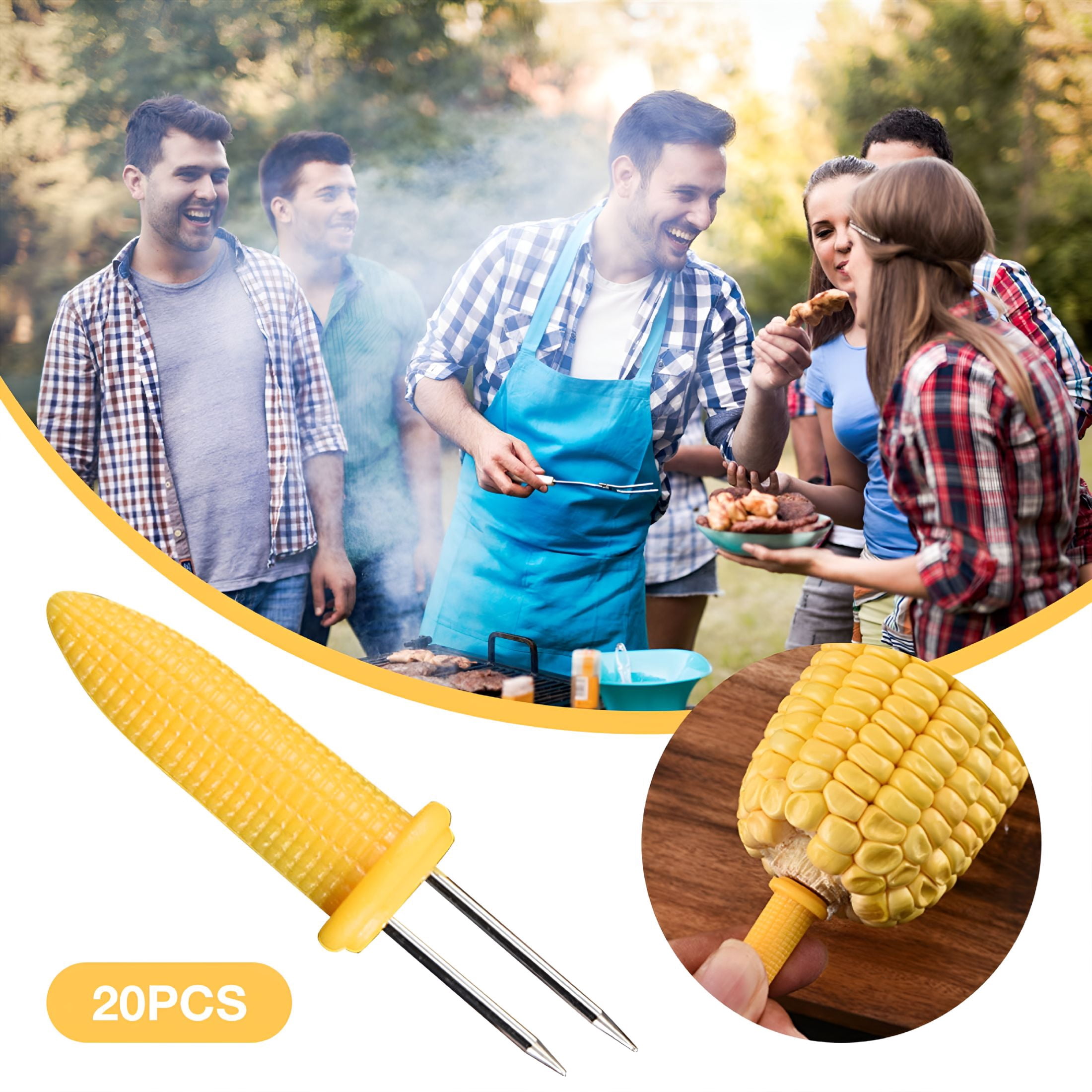 ACDANC Grilling Accessories,20 Handles of Corn Holders for Eating ...