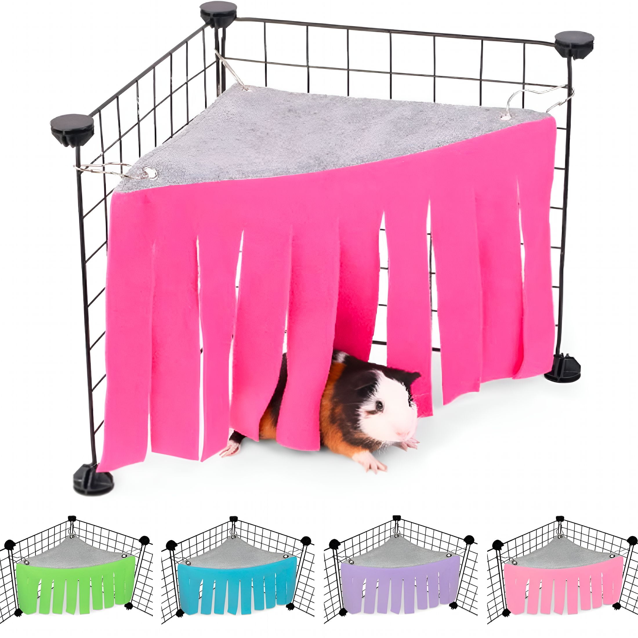 ACDANC Guinea Pig Tassel Hideout Small Animal Corner Fleece Hideaway ...