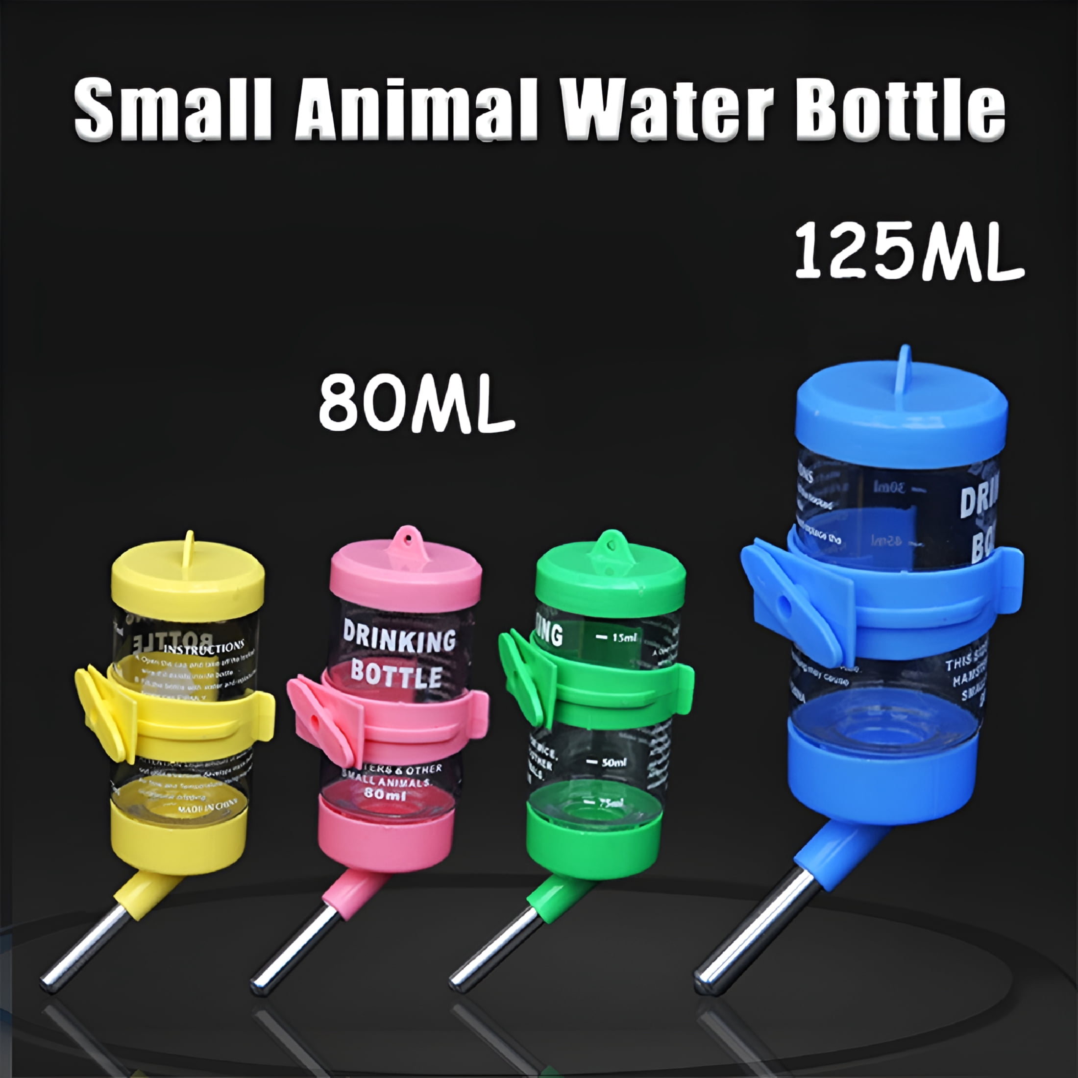 ACDANC Hamster Water Bottle, Plastic Steel Ball Design Sturdy No Drip ...