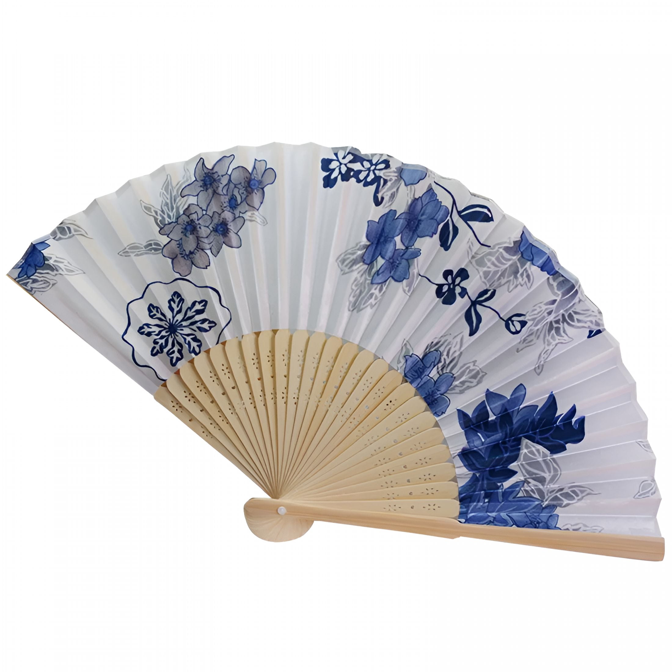 ACDANC Handheld Floral Folding Fans Hand Held Silk Bamboo Fans with ...