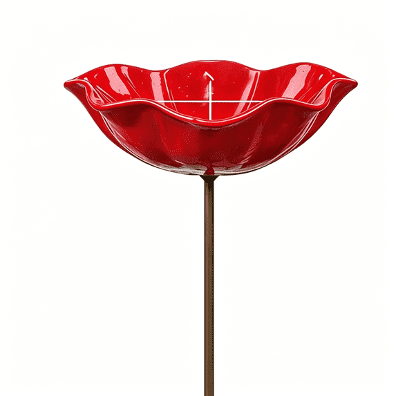 ACDANC Handmade Metal Flower Garden Stake with Bee Bath & Bird Water ...