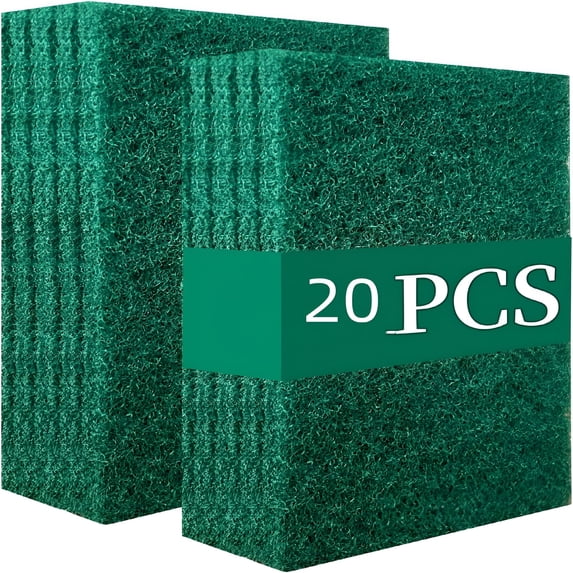 ACDANC Heavy Duty Scour Pads,Sponge Dish Scrubber,Non-Scratch Green ...