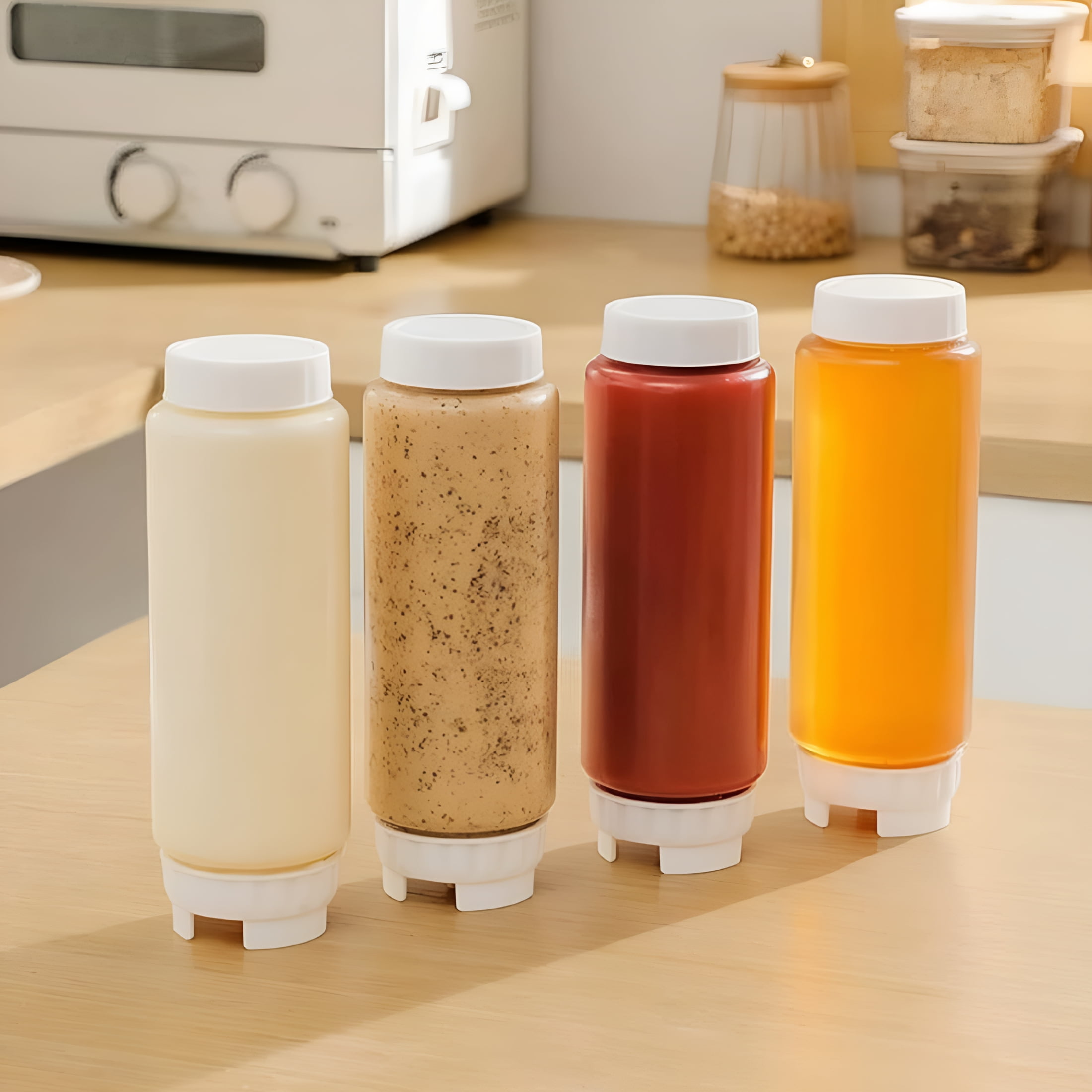ACDANC Honey Dispenser Squeeze Bottle BPA-Free Salad Dressing Dispenser ...