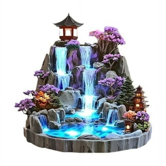 ACDANC Indoor Rockery Desktop Fountain Waterfall Decor,2D Flat Desktop ...