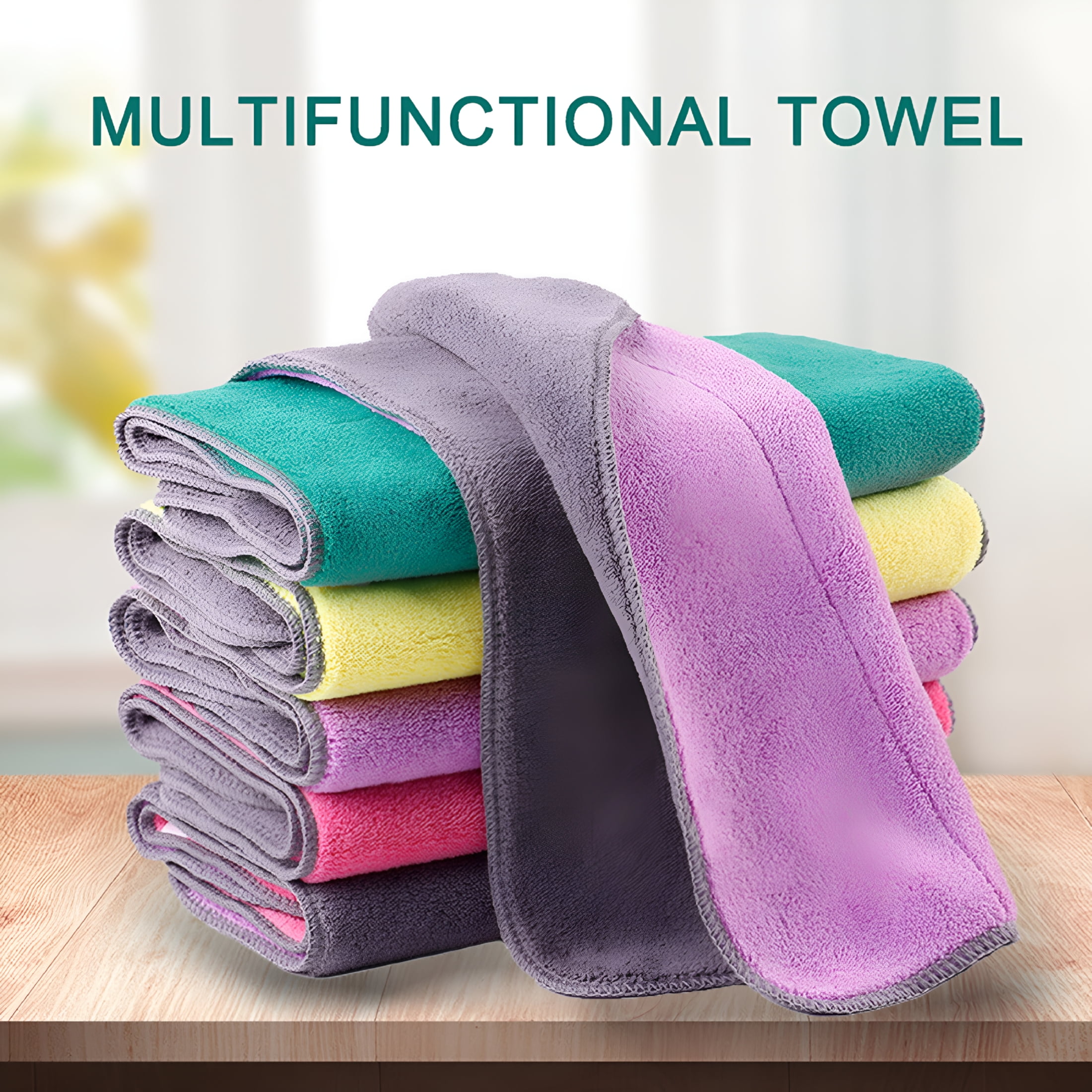 ACDANC Kitchen 1/6 Pack Microfiber Cleaning Cloth,Kitchen Towels,Dish ...