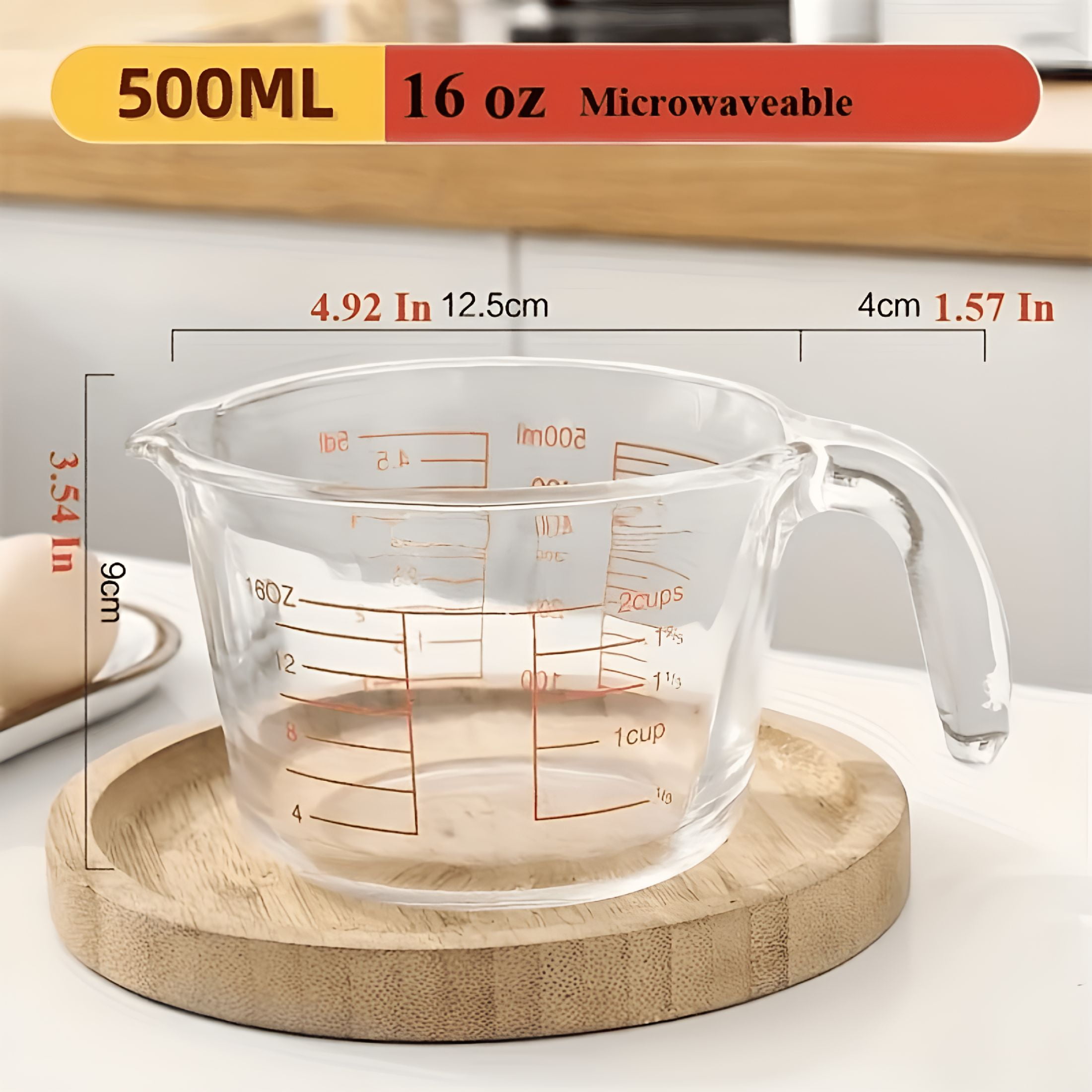 ACDANC Large 32oz/16oz Glass Measuring Cup with Scale and Handle - Perfect for Baking,Cooking ...
