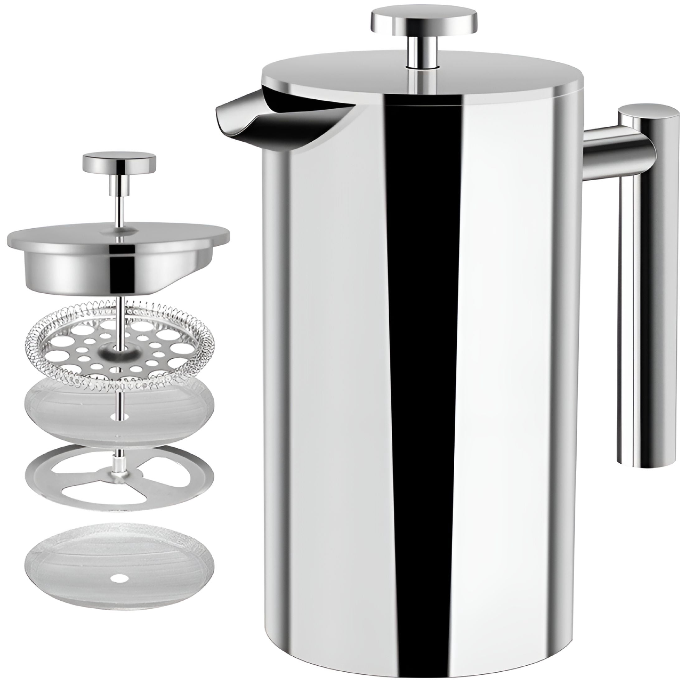 ACDANC Large French Press Coffee Maker - Double Wall 304 Stainless ...