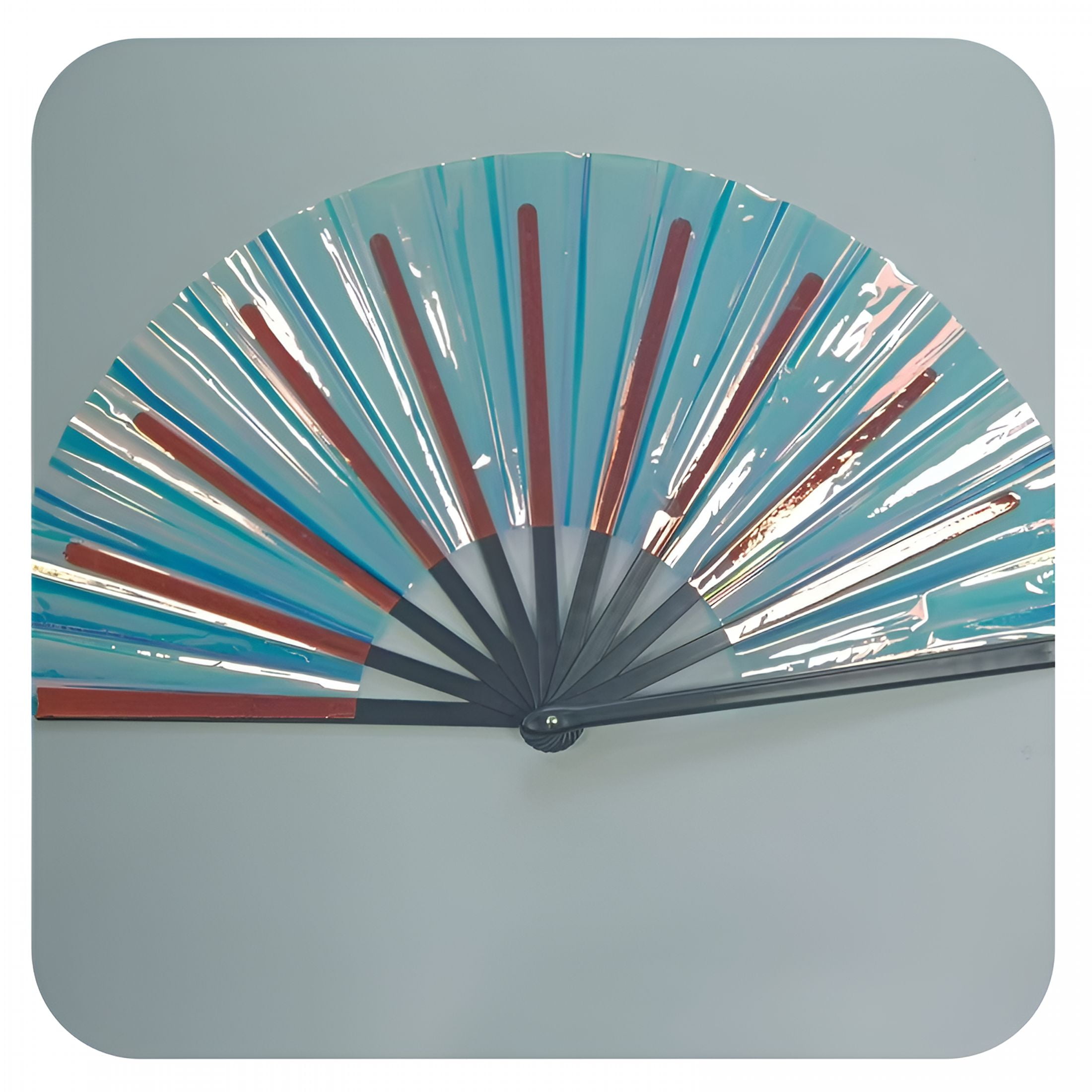 ACDANC Large Holographic Folding Hand Fan with Laser Colors,Foldable ...