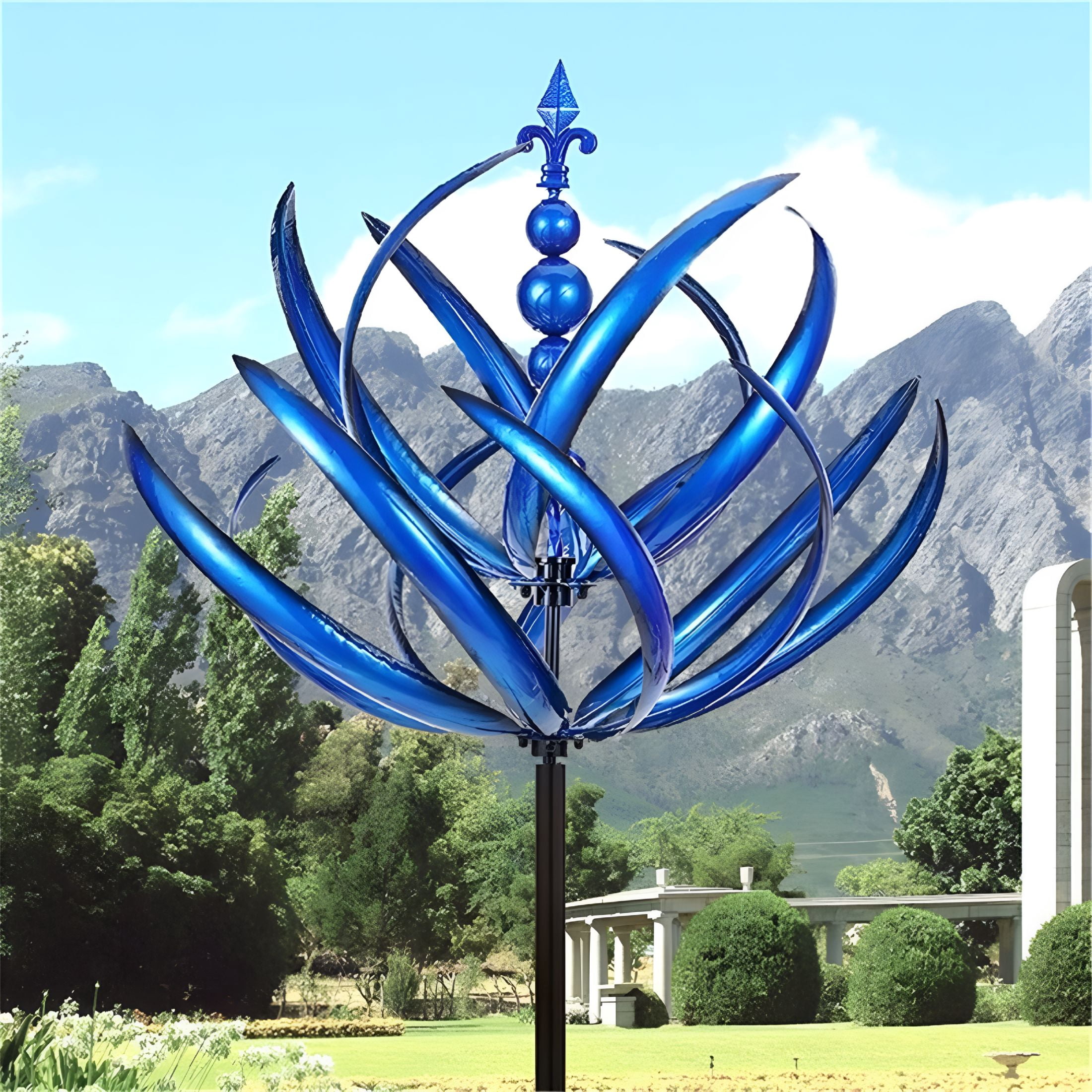 ACDANC Large Outdoor Metal Wind Unique and Magical Metal Windmill Solar ...