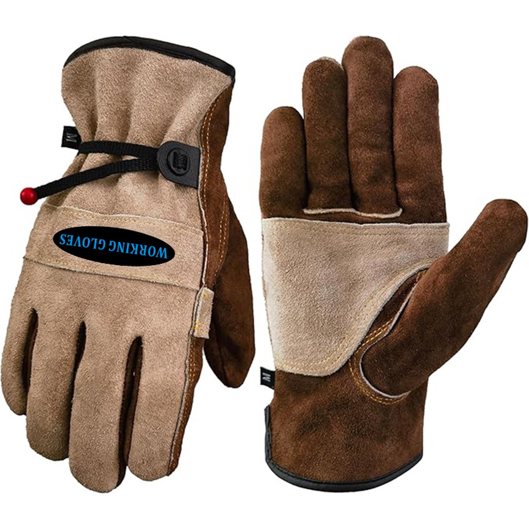 ACDANC Leather Work Gloves for Men or Women. Large Glove for Gardening ...