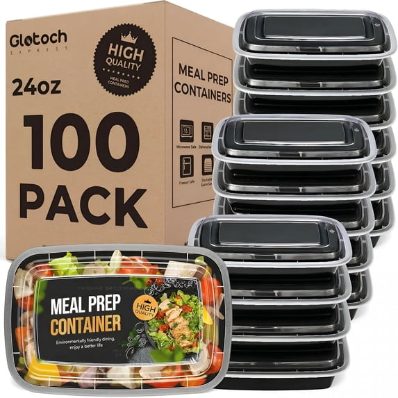 ACDANC Meal Prep Containers 24Oz-100 Pack(200-Piece)Reusable Food ...