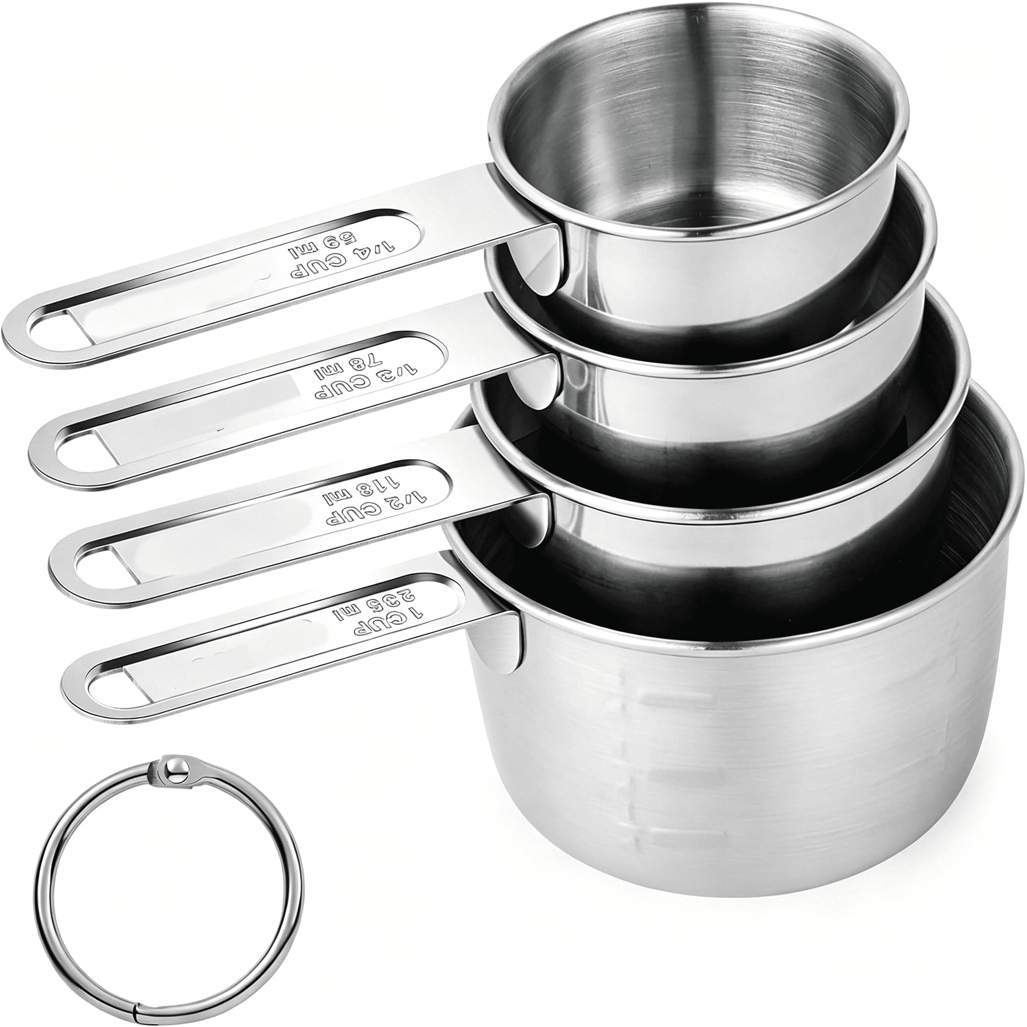 ACDANC Measuring Cups 4 Pieces,Stainless Steel Measuring Cups,Stackable ...