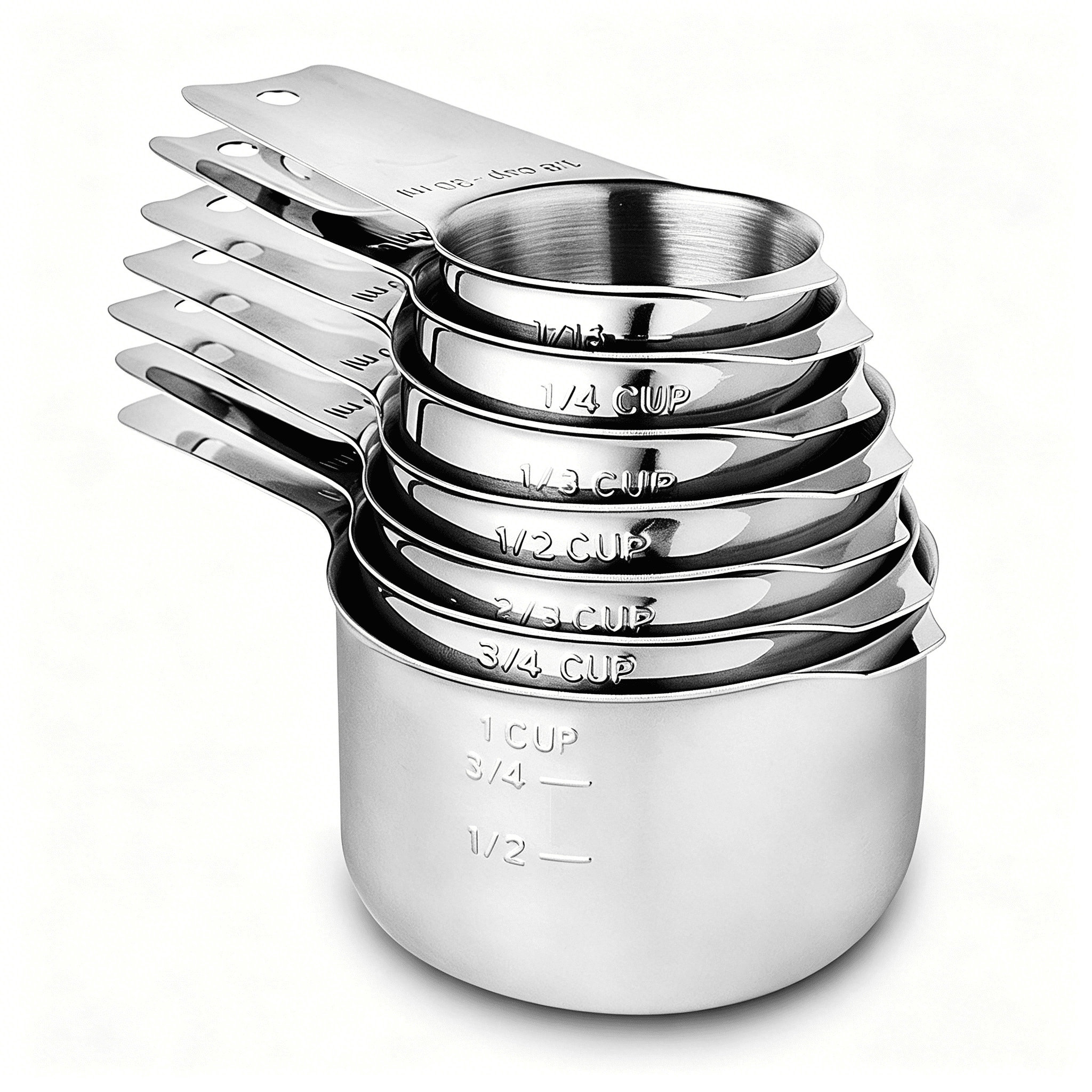 ACDANC Measuring Cups Stainless Steel 7 Piece Stackable Set for Dry Or ...