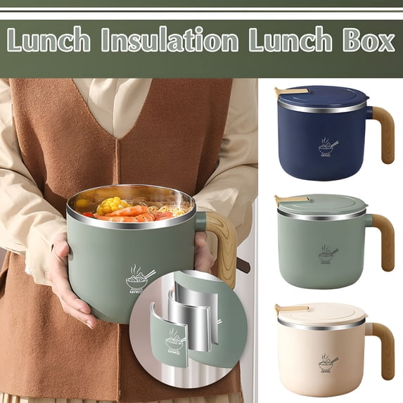 ACDANC Microwave Ramen Bowl with Handles,304 Stainless Steel Liner Bowl ...