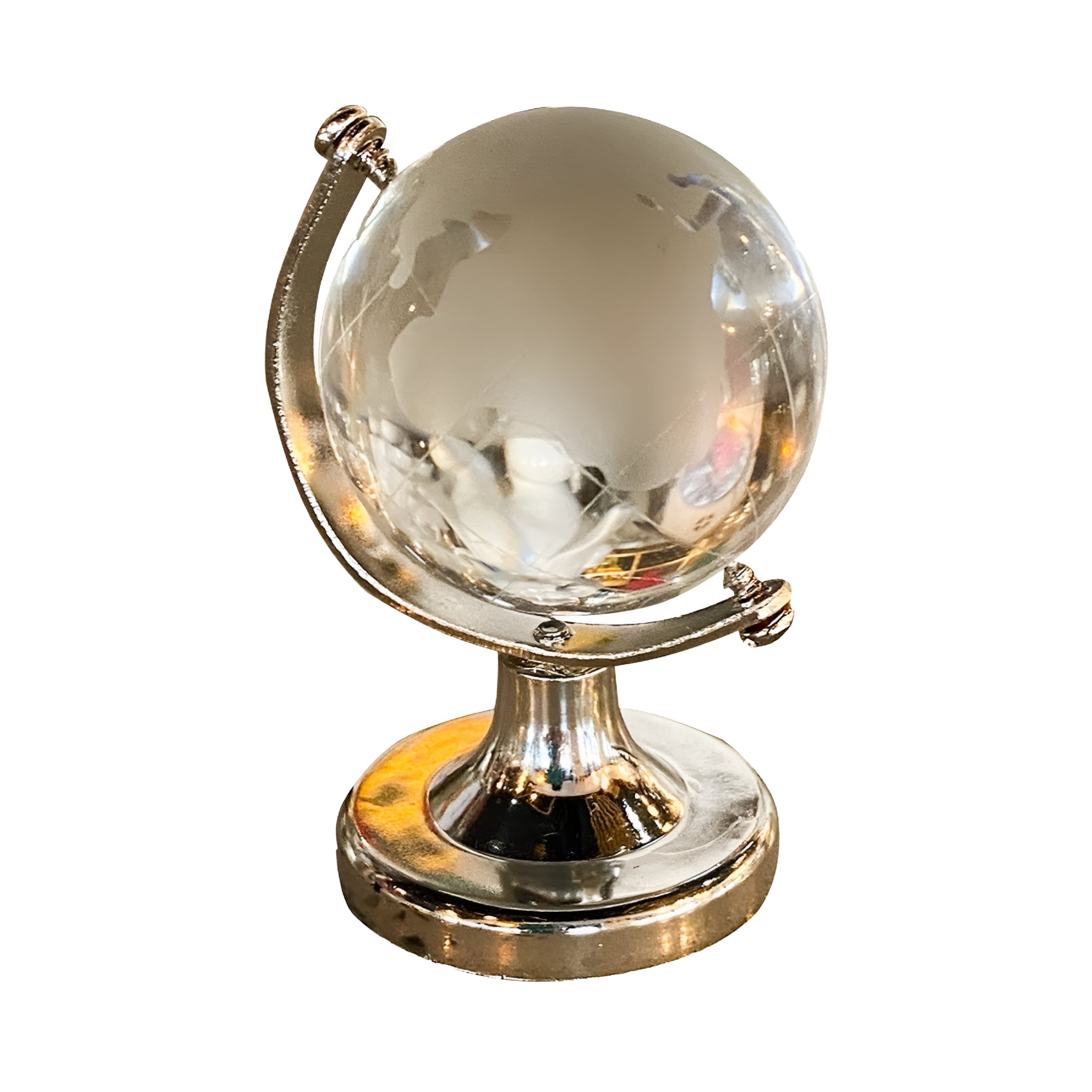 ACDANC Mini Globe Paperweight - 2Pcs Glass World Sphere with Gold ...
