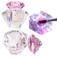 ACDANC Nail Dappen Dish with Lid Diamond Styling Design Crystal Glass ...