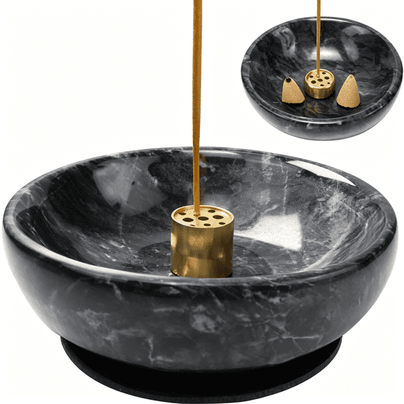 ACDANC Natural Marble Incense Burner,Handmade Incense Stick Burner ...