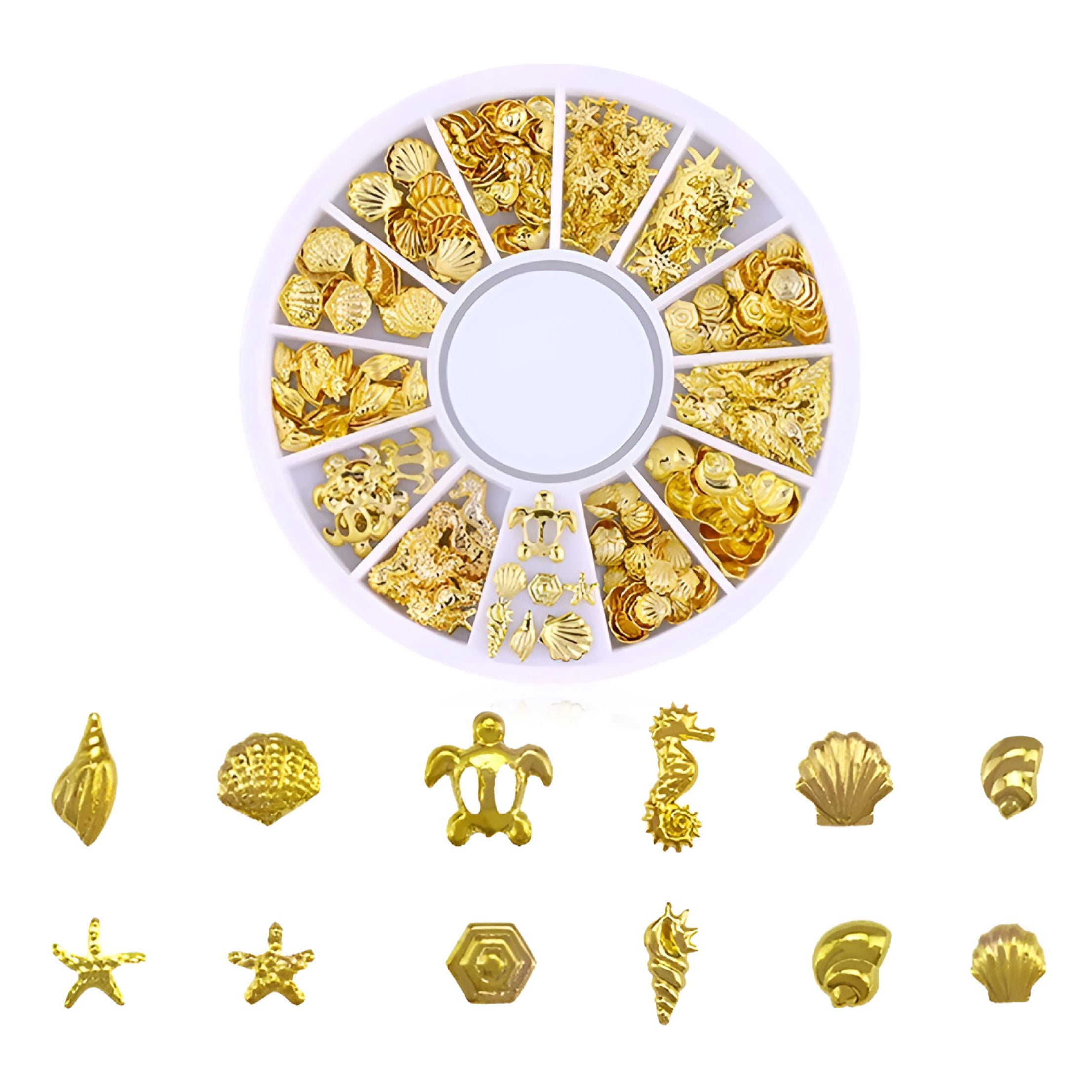 ACDANC Ocean Nail Charms Nail Art Stickers 1 Disc, Beach Starfish Sea ...