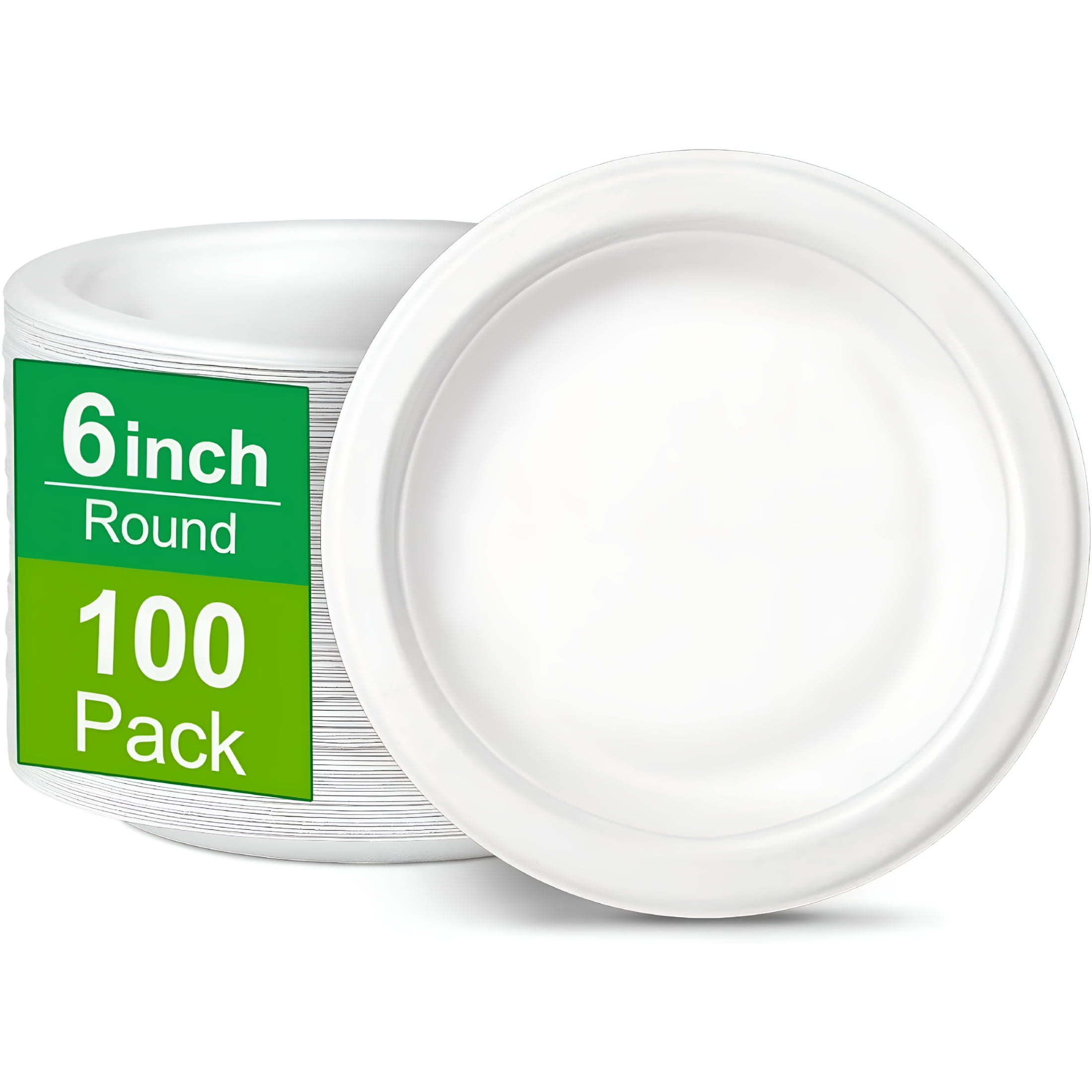 ACDANC Paper Plates 6 inch,100 Pack Paper Plates in Bulk,100% ...