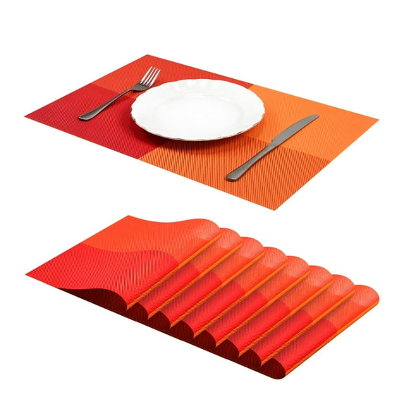 ACDANC Placemats Set of 8 Non-Slip Washable PVC Heat Resistant Table ...