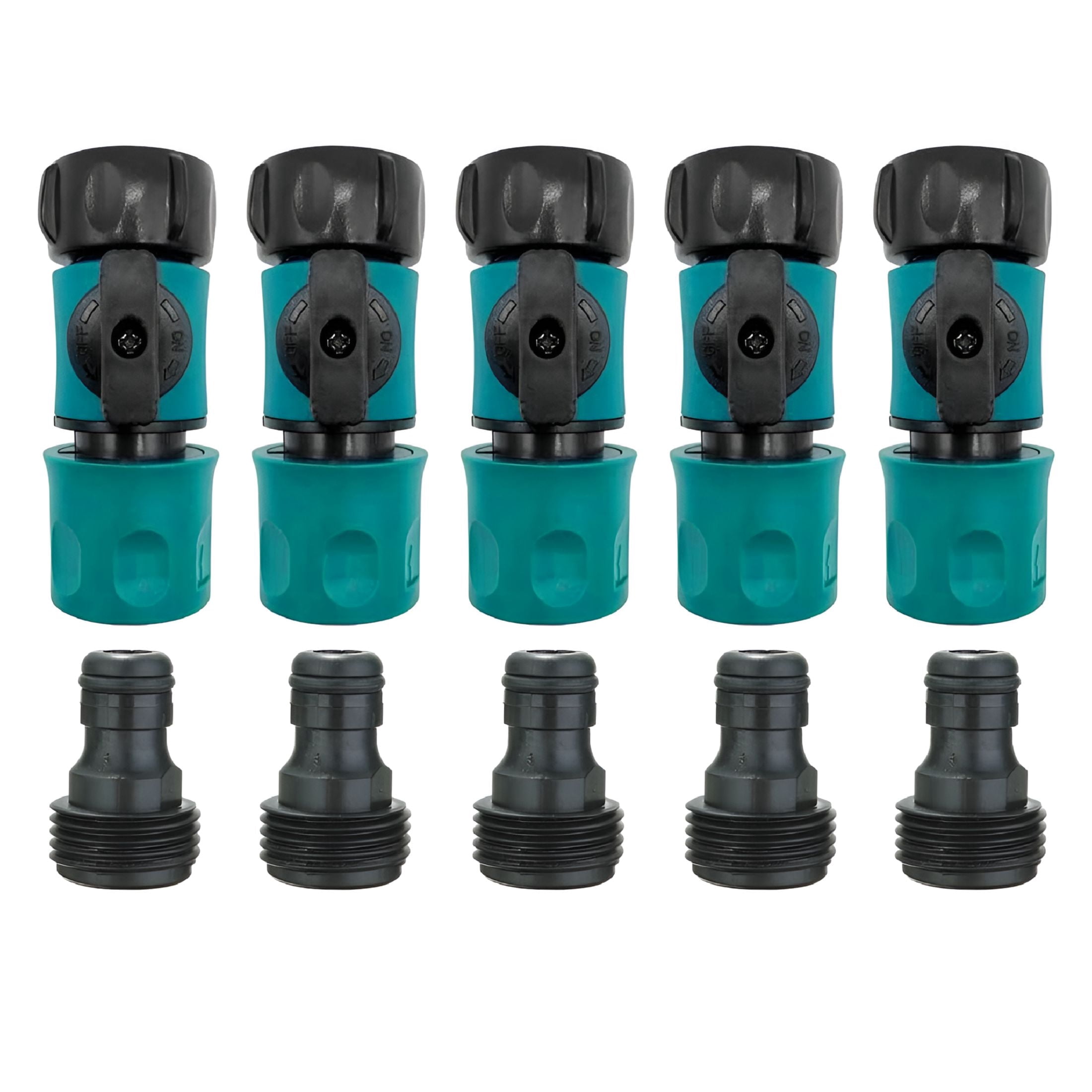ACDANC Plastic Garden Hose Quick Connect Adapters with Shutoff Valve ...