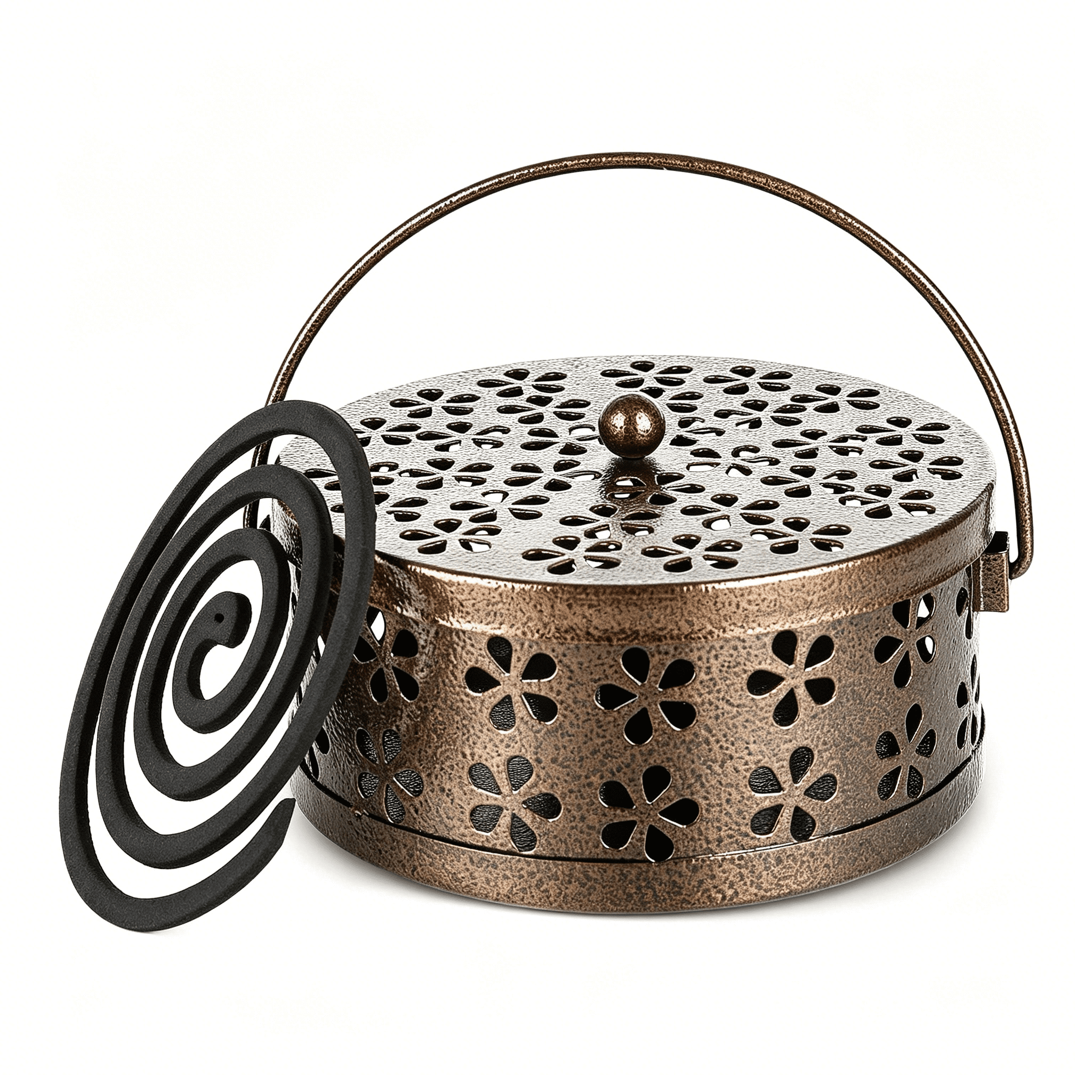 ACDANC Portable Iron Mosquito Coil Holder with Handle Round Heat ...
