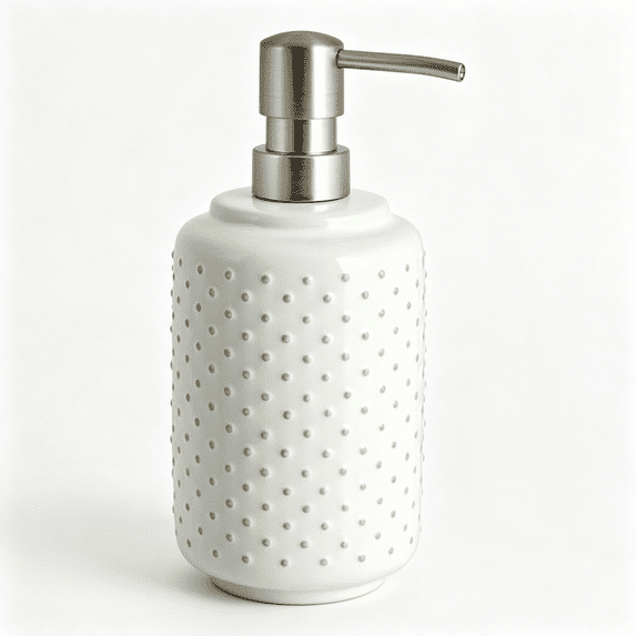 ACDANC Reactive Glazed Textured Ceramic Lotion Pump,Creamy White for ...