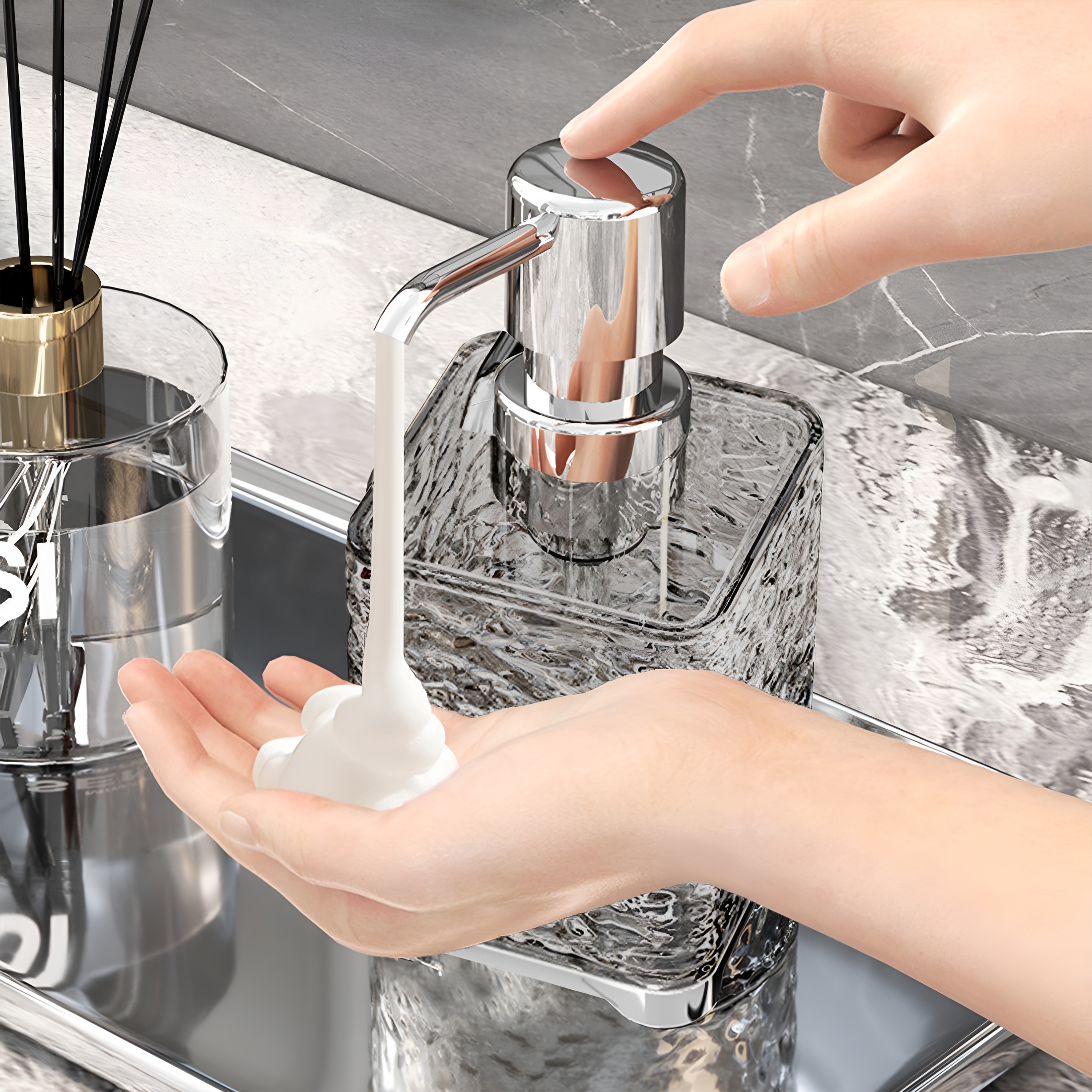 ACDANC Refillable Foaming Soap Dispenser - Transparent Pump Bottle for ...