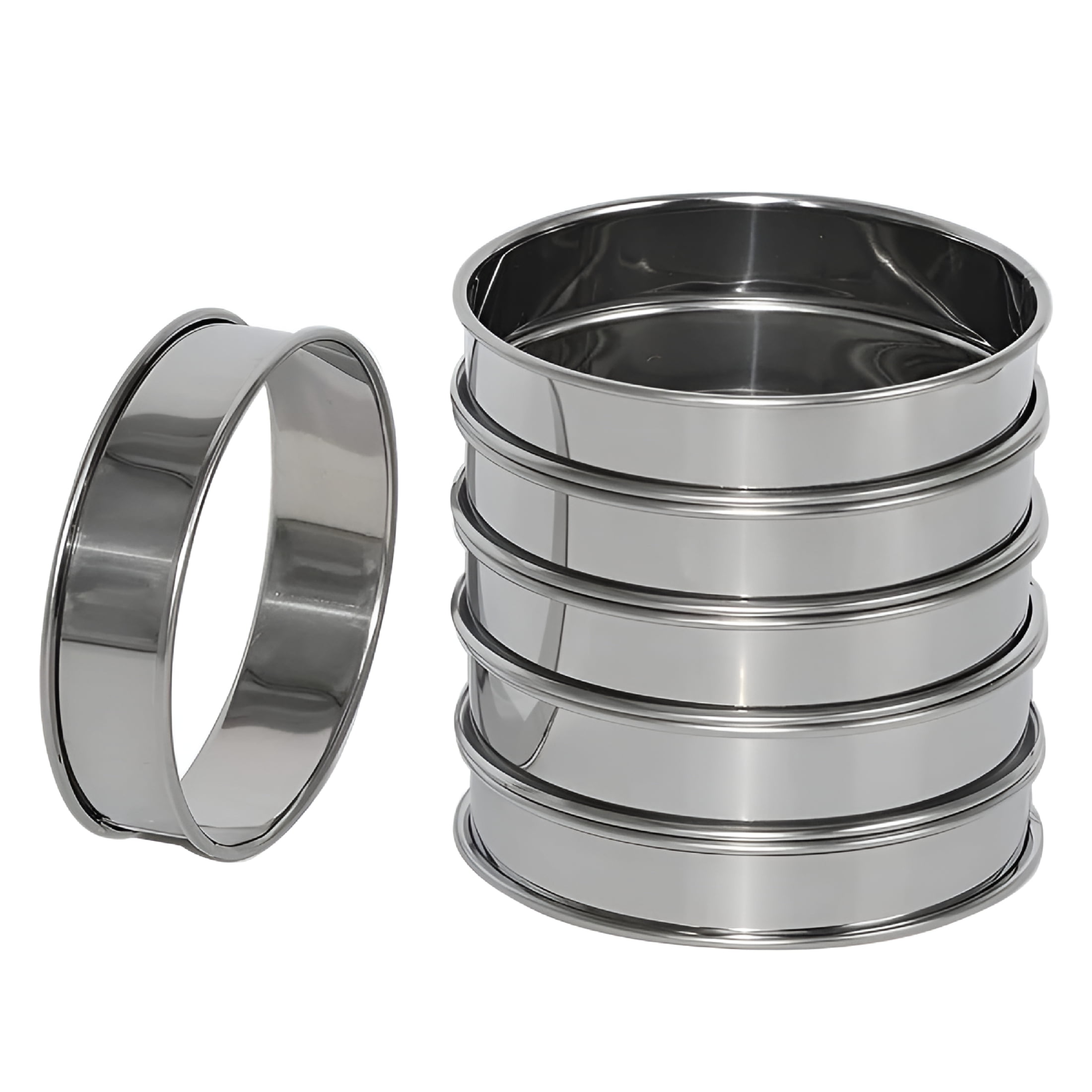 ACDANC Round Cookie Cutter,6 Pack 4 Inch Double Rolled English Rings ...