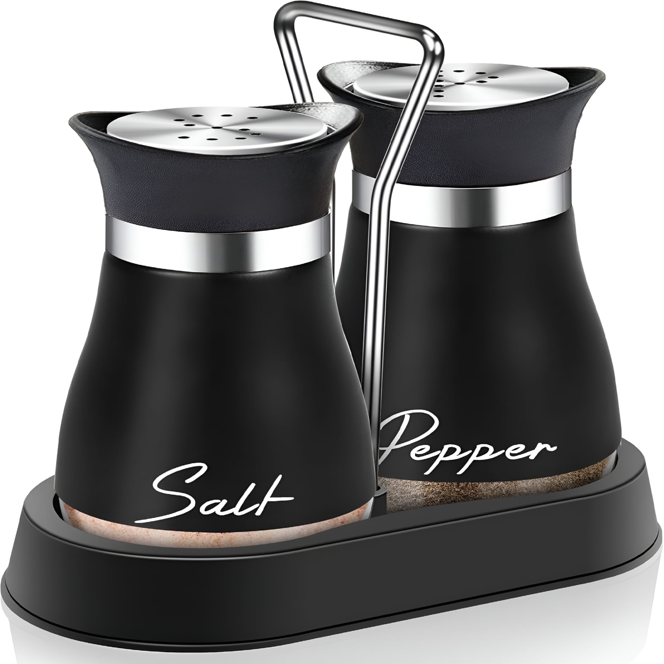 ACDANC Salt and Pepper Shakers Set,Glass Bottom Salt Pepper Shaker with ...