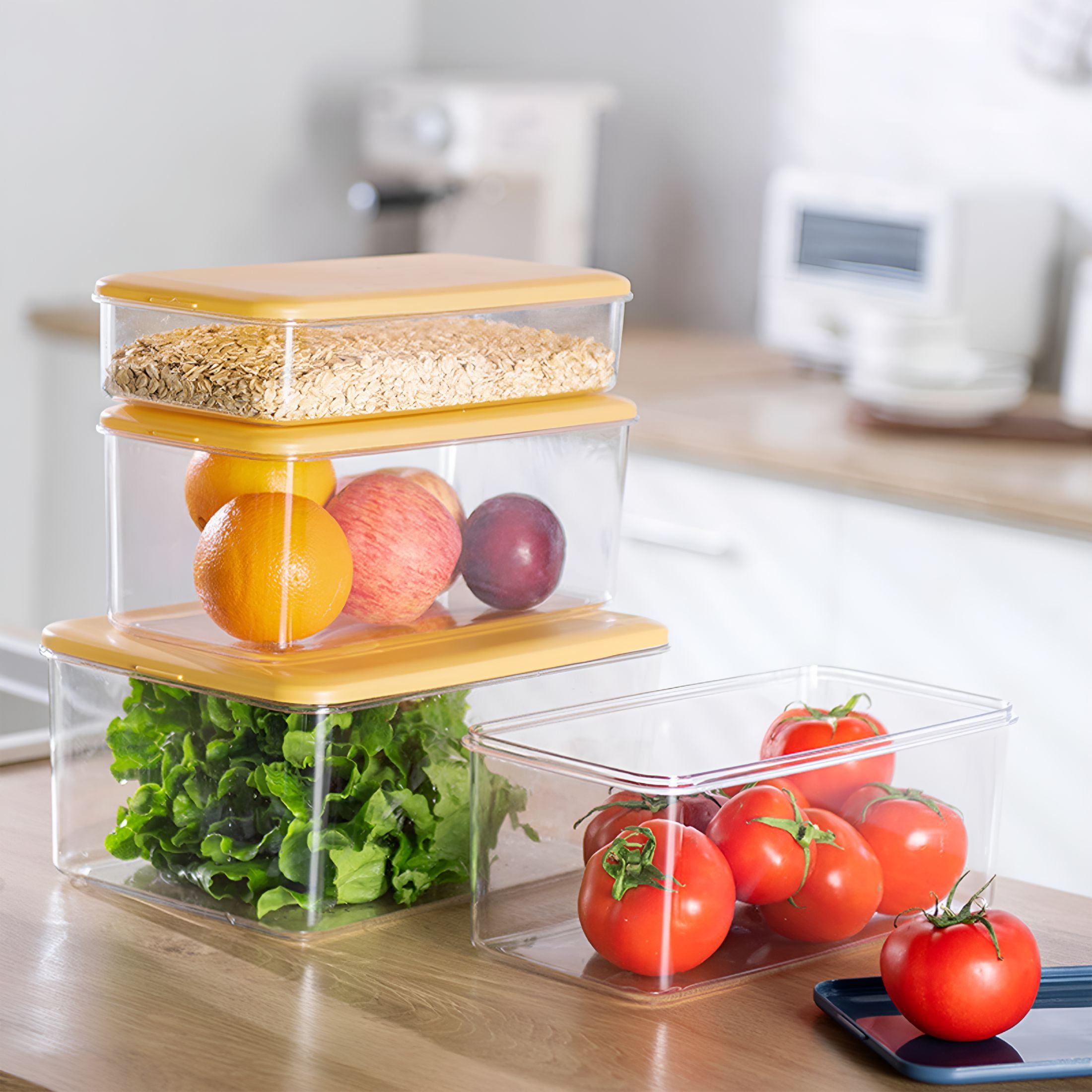 ACDANC Sealed Food Storage Container Set,Large Capacity Refrigerator Organizer for Freezer ...