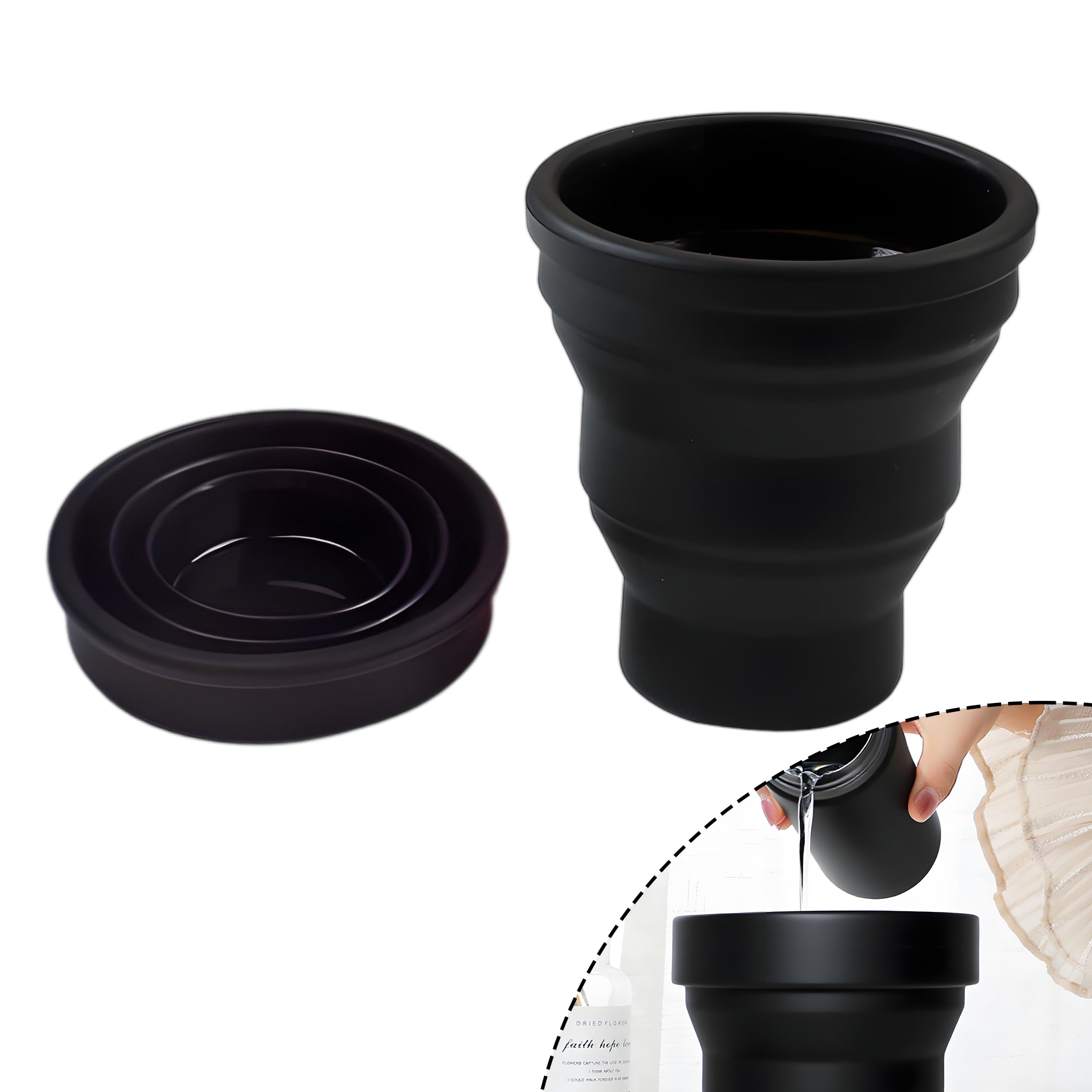 ACDANC Self Stirring Cup Collapsible Cup Camping Mug,Black - Walmart.com
