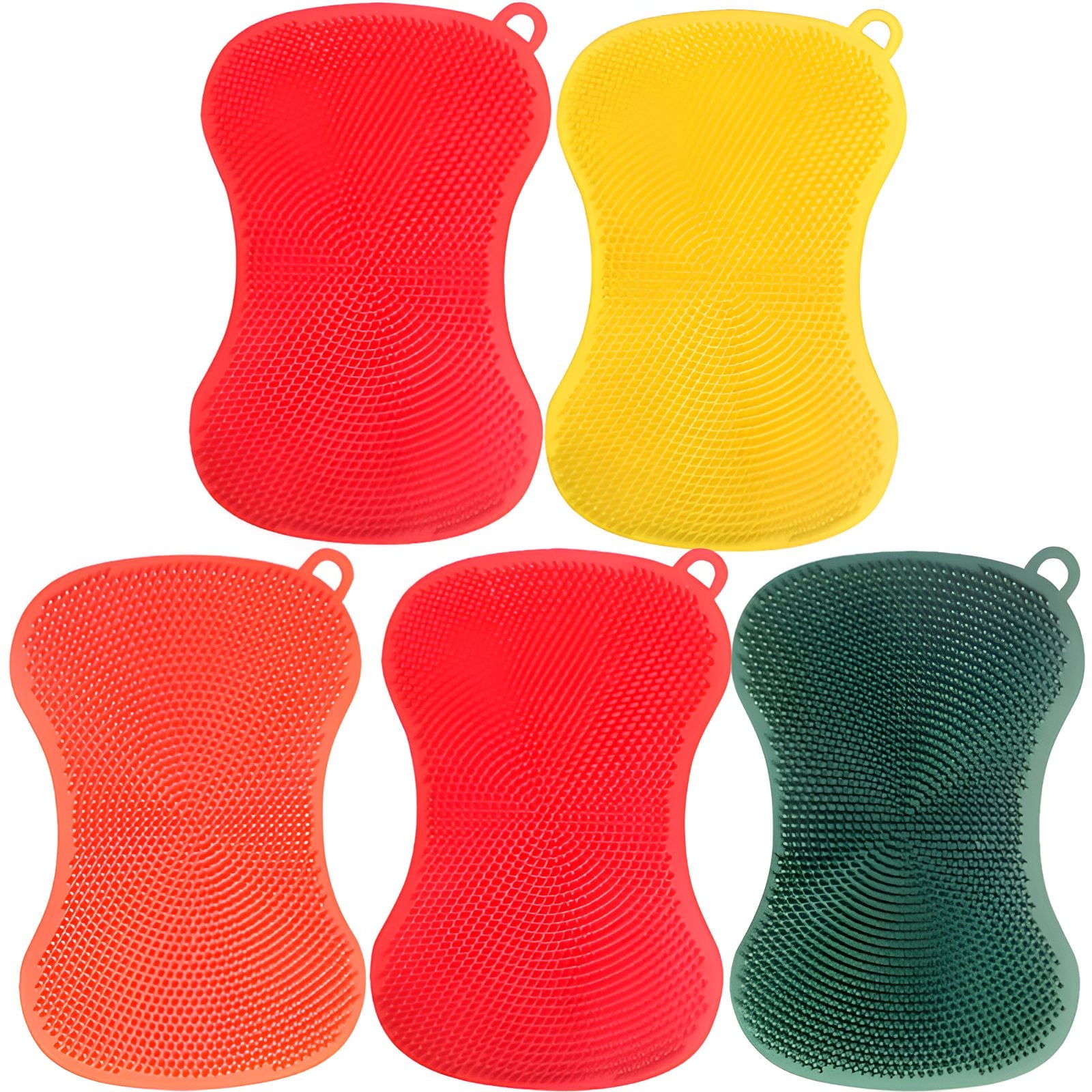 ACDANC Silicone Dish Scrubber,Hanging Design Dish Sponges Kitchen,Flexible and Does Not Deform ...